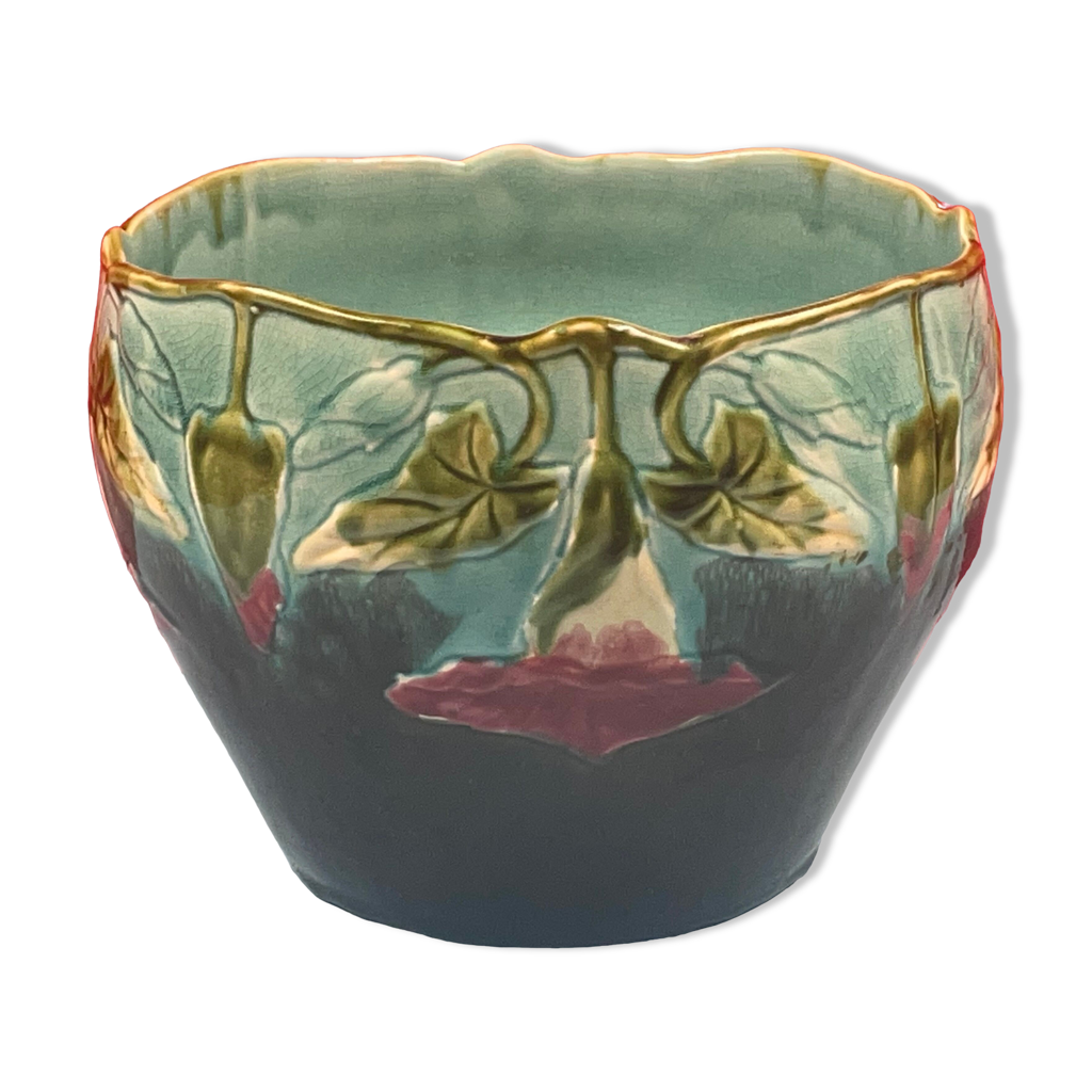 Cache pot en barbotine art nouveau orchies | Selency