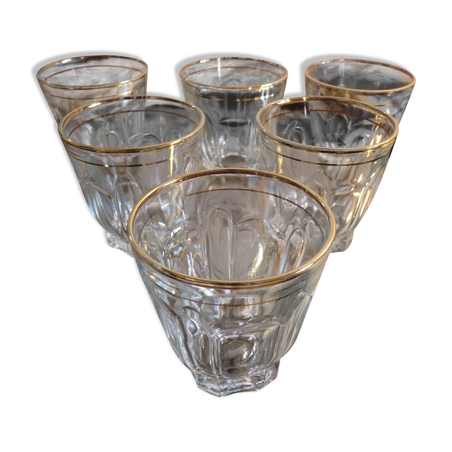 Verres art déco au liseré doré | Selency