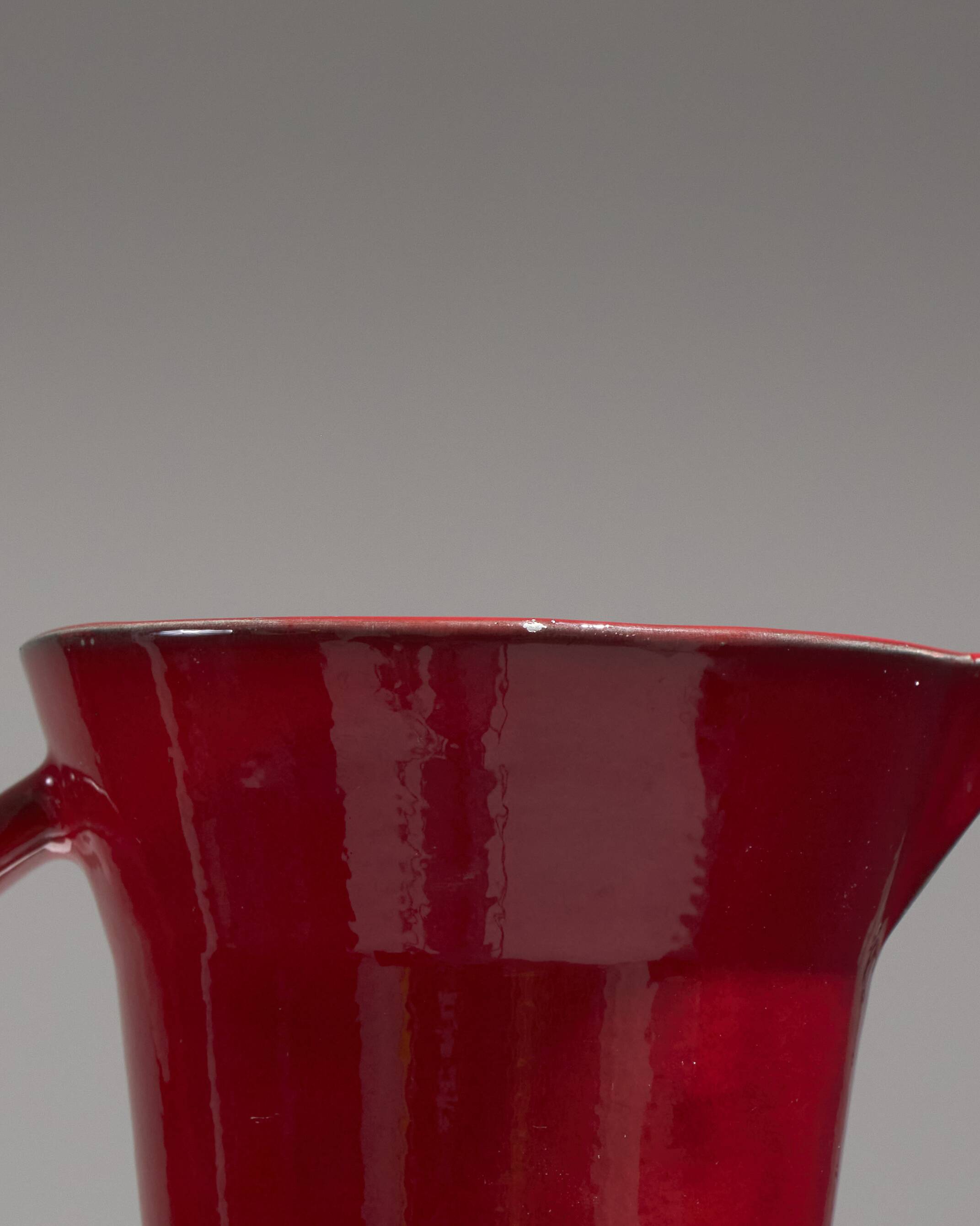 Red Ceramic Pitcher, Olivier Gagnère, Vallauris, 1990s | Selency