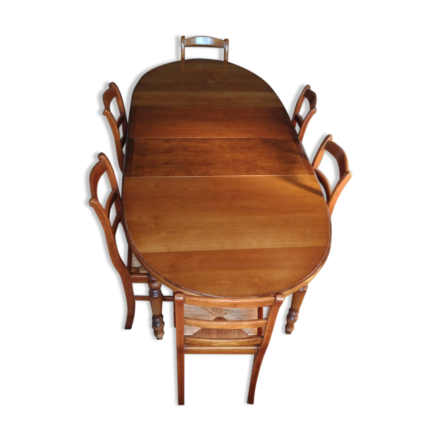 Table ancienne bois extensible - 2 rallonges et ses chaises | Selency