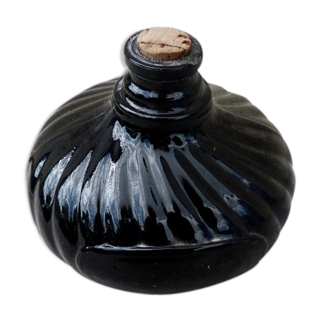 Bouteille encre encrier 1900 en verre noir | Selency