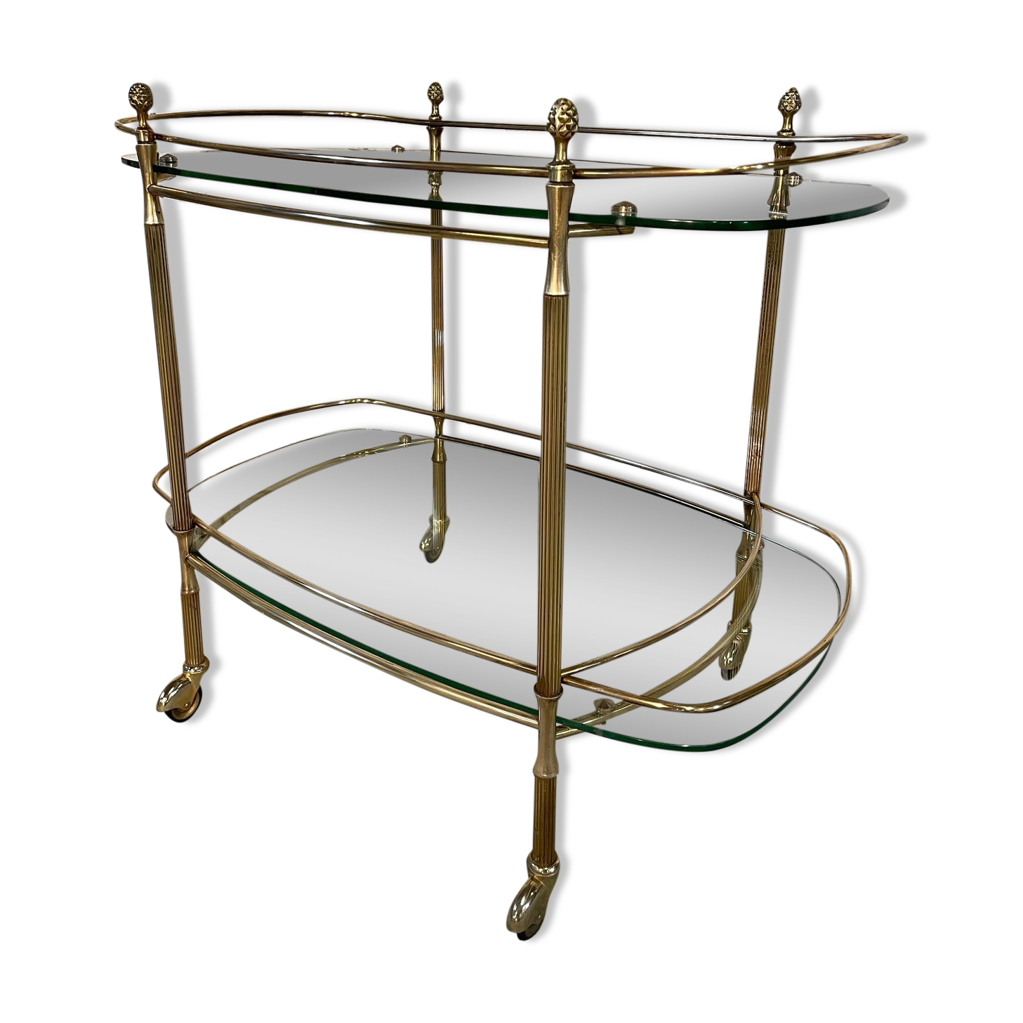 Table desserte bar roulant doré | Selency