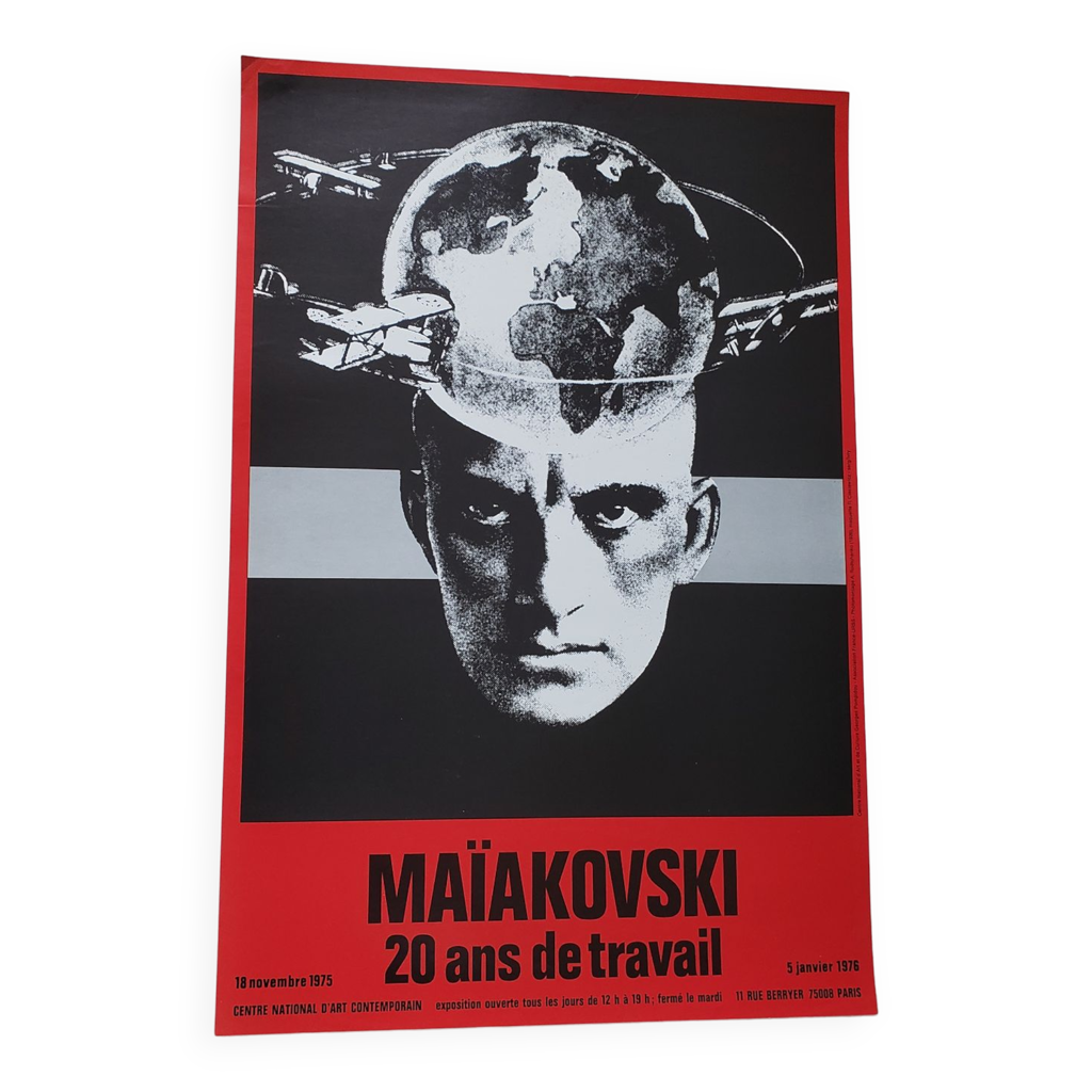 Affiche d'exposition vintage maïakovski 20 ans de travail 1975 | Selency