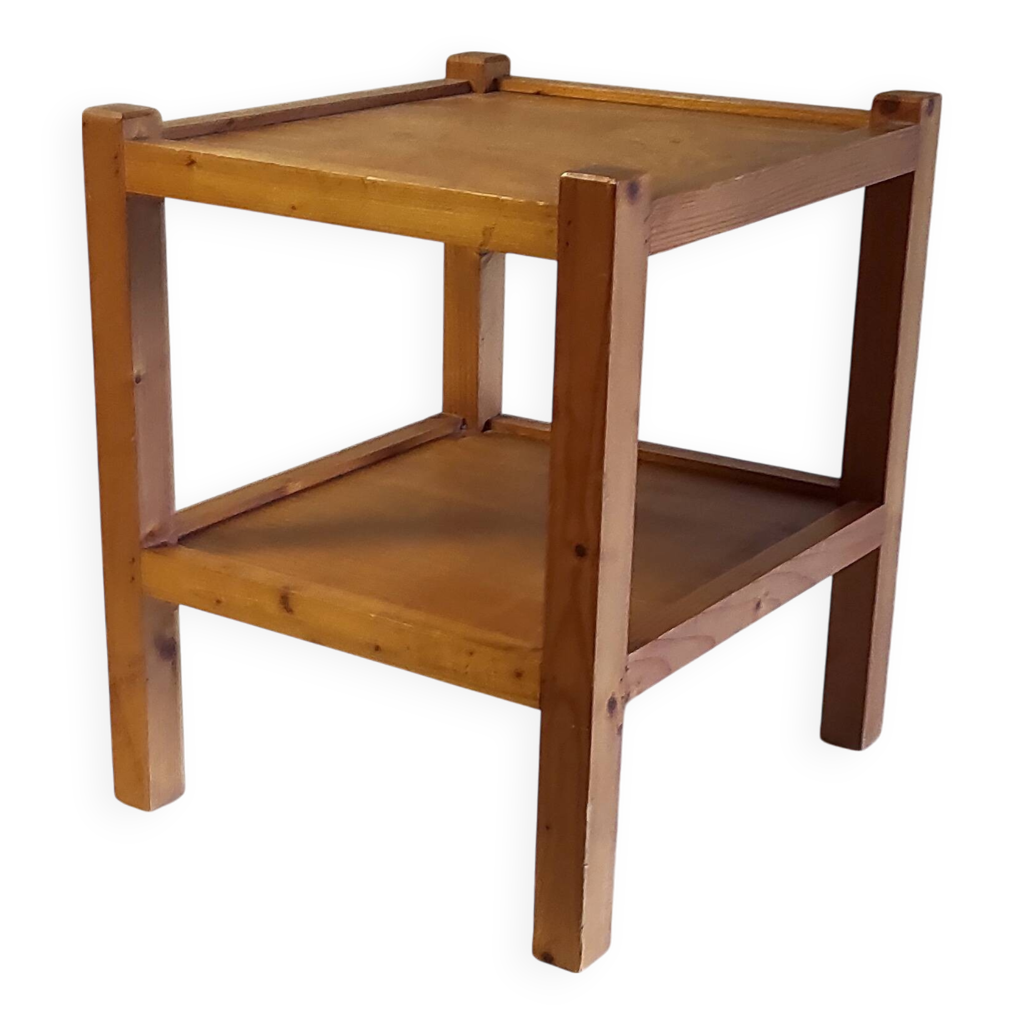 Table d'appoint en pin massif - années 70 | Selency