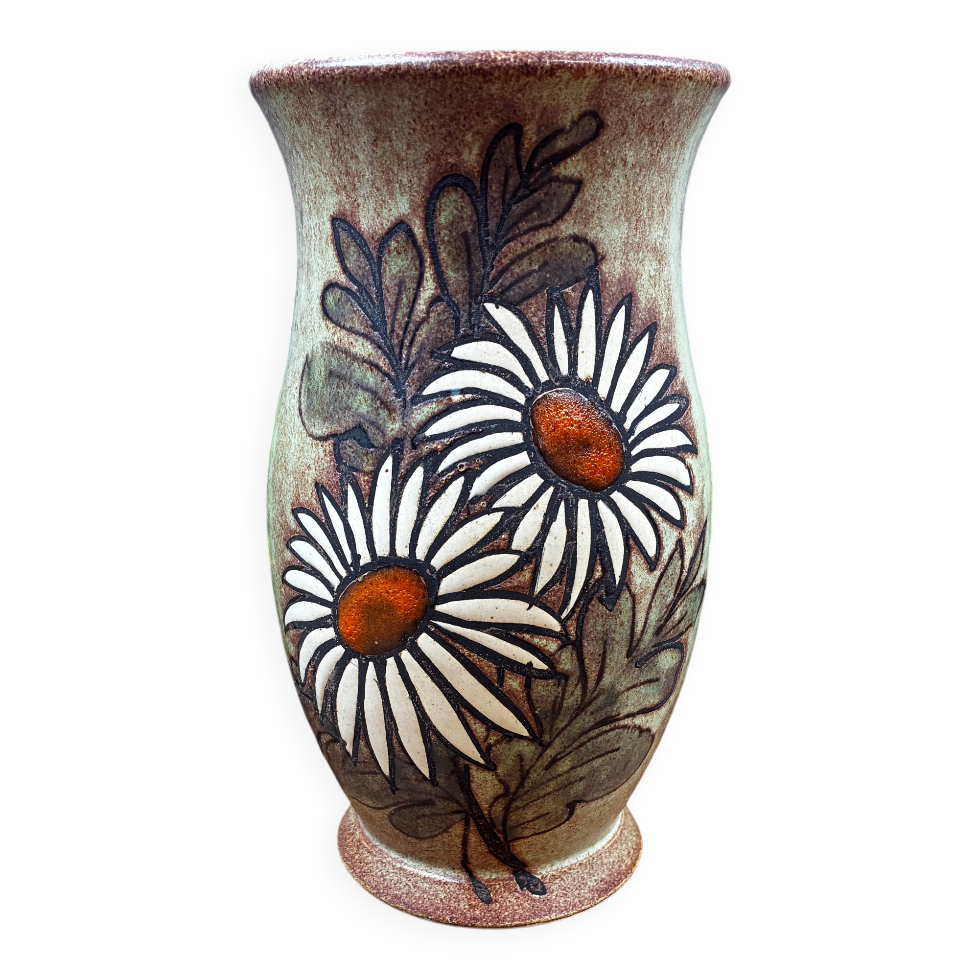 Vase Vallauris en Céramique Décor Marguerites – Vintage Années 60/70 ...