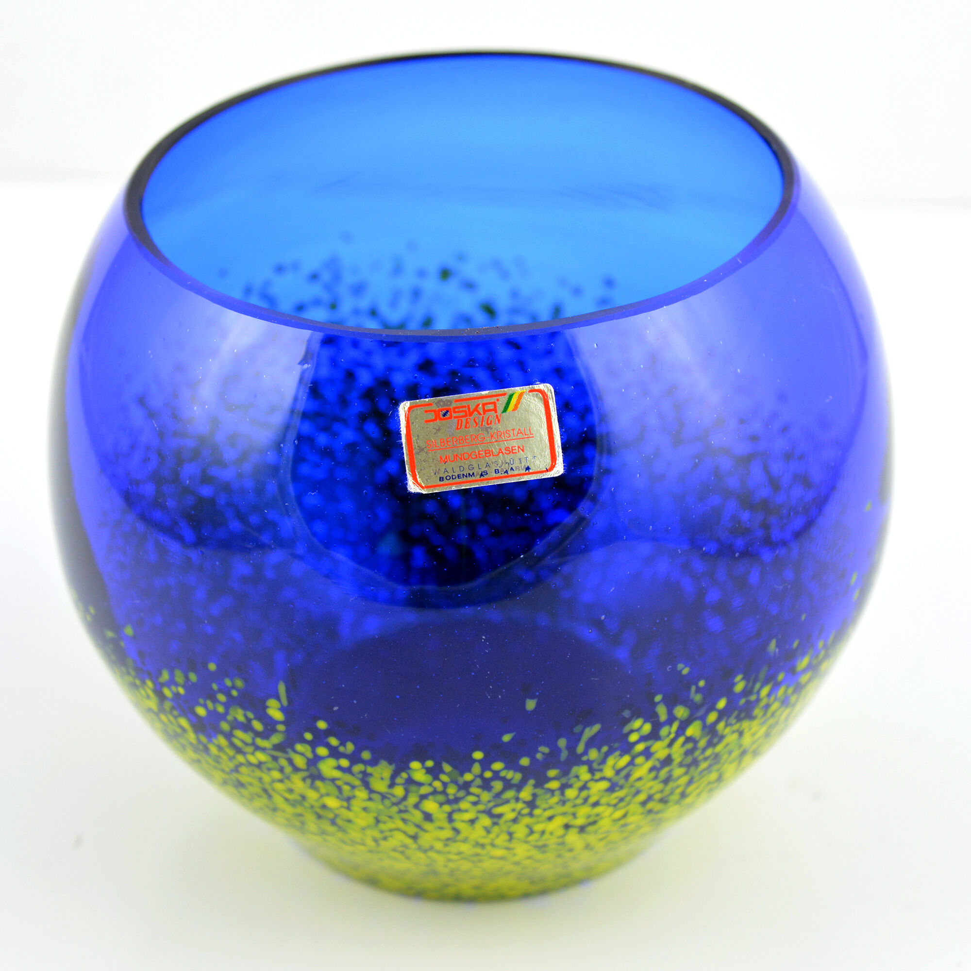 Joska Kristall Mundgeblasen cobalt glass bowl, Germany in the 1960s ...