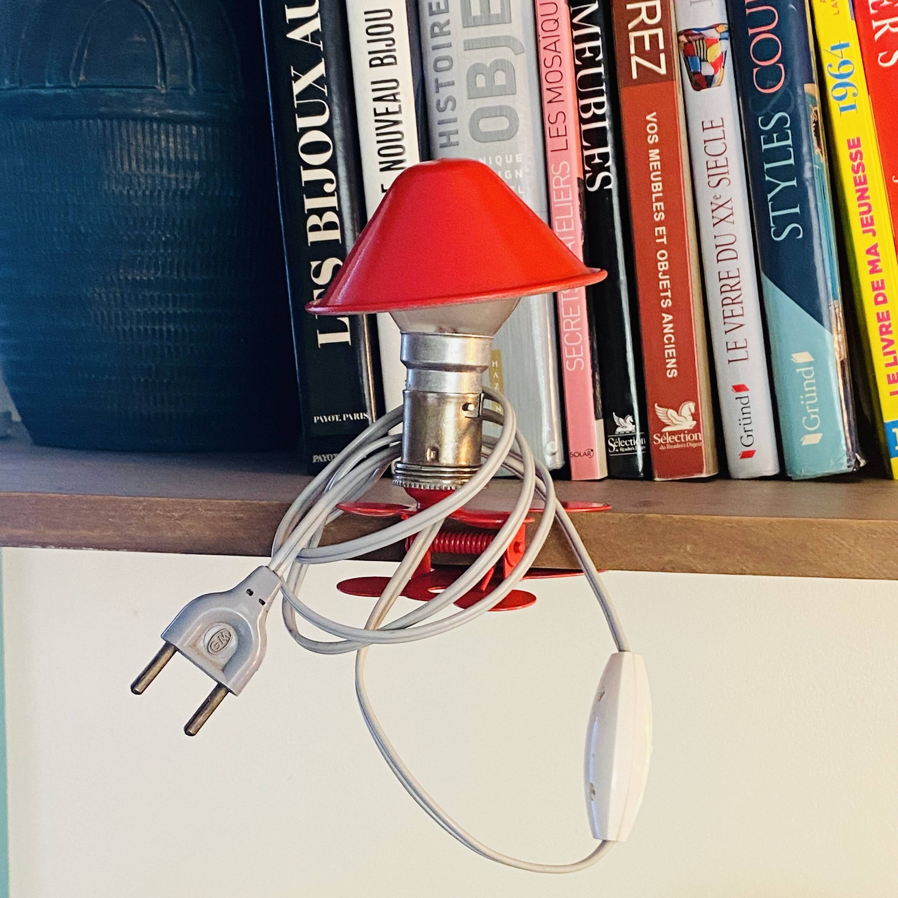 Small mushroom clip-on spotlight night light in metal from the 70s LAMP ...