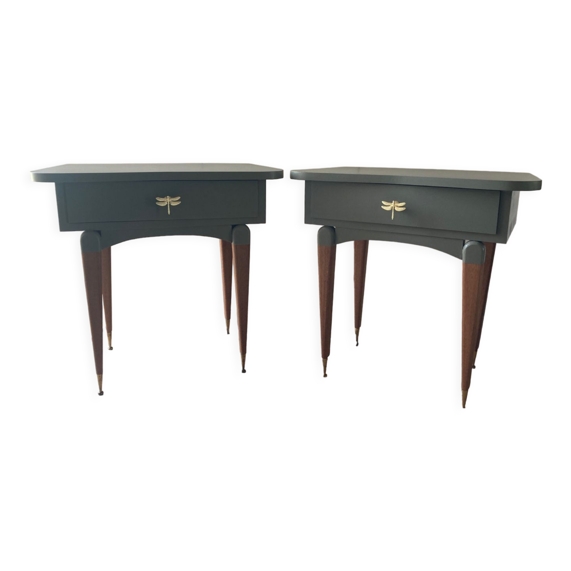 Paire de table de nuit vintage relookée | Selency