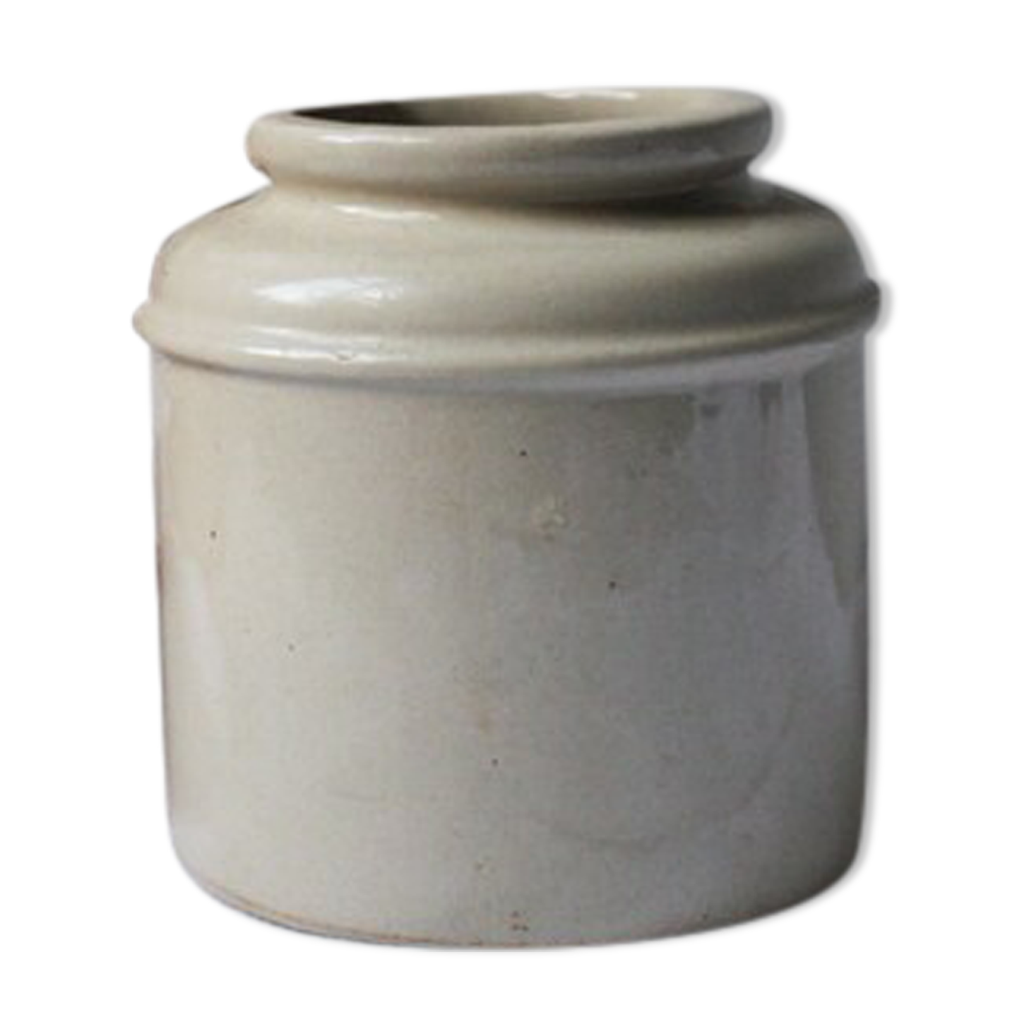Pot ancien en céramique et glaçage gris | Selency