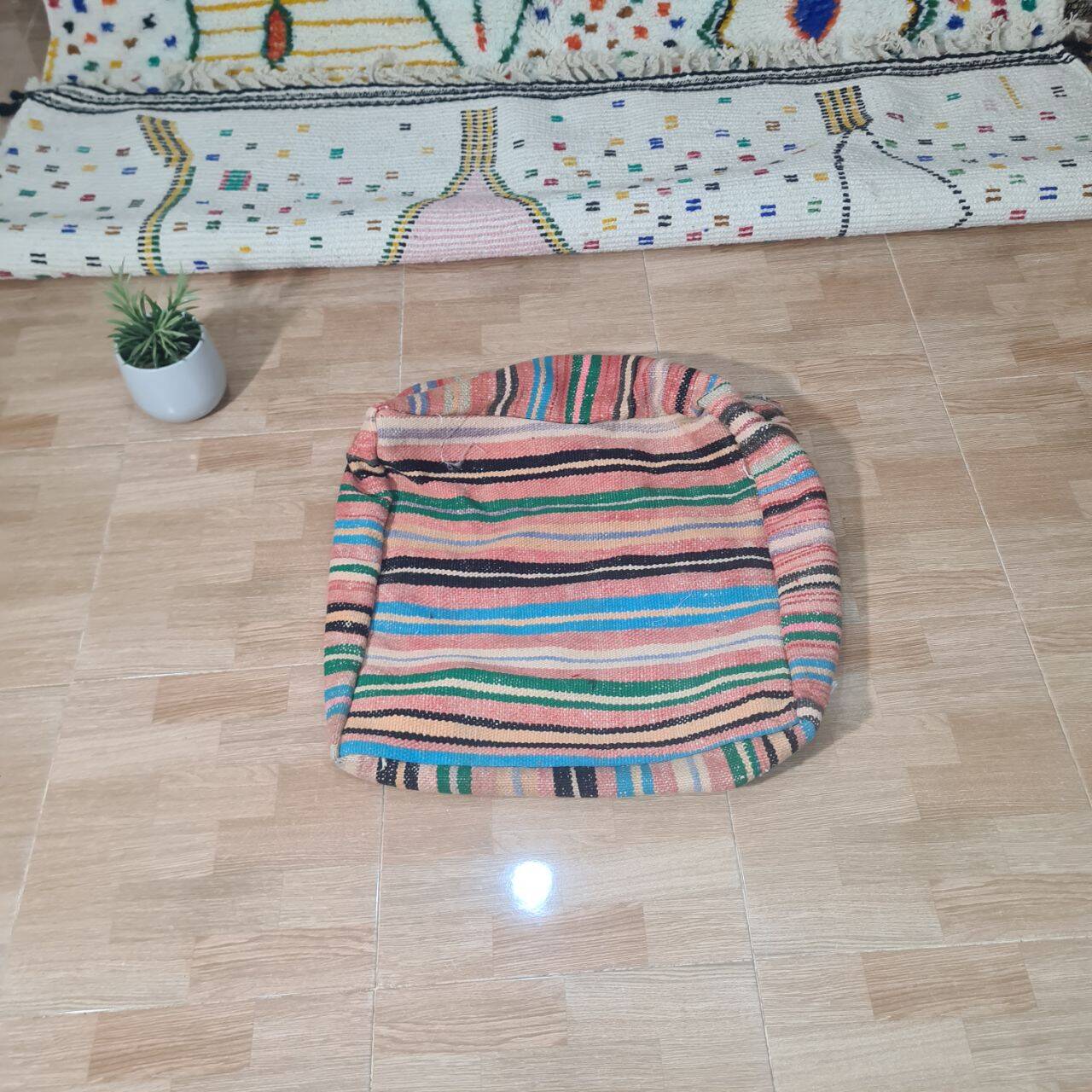Pouf berbère bohemian fait main 60 X 60 X 25 CM | Selency