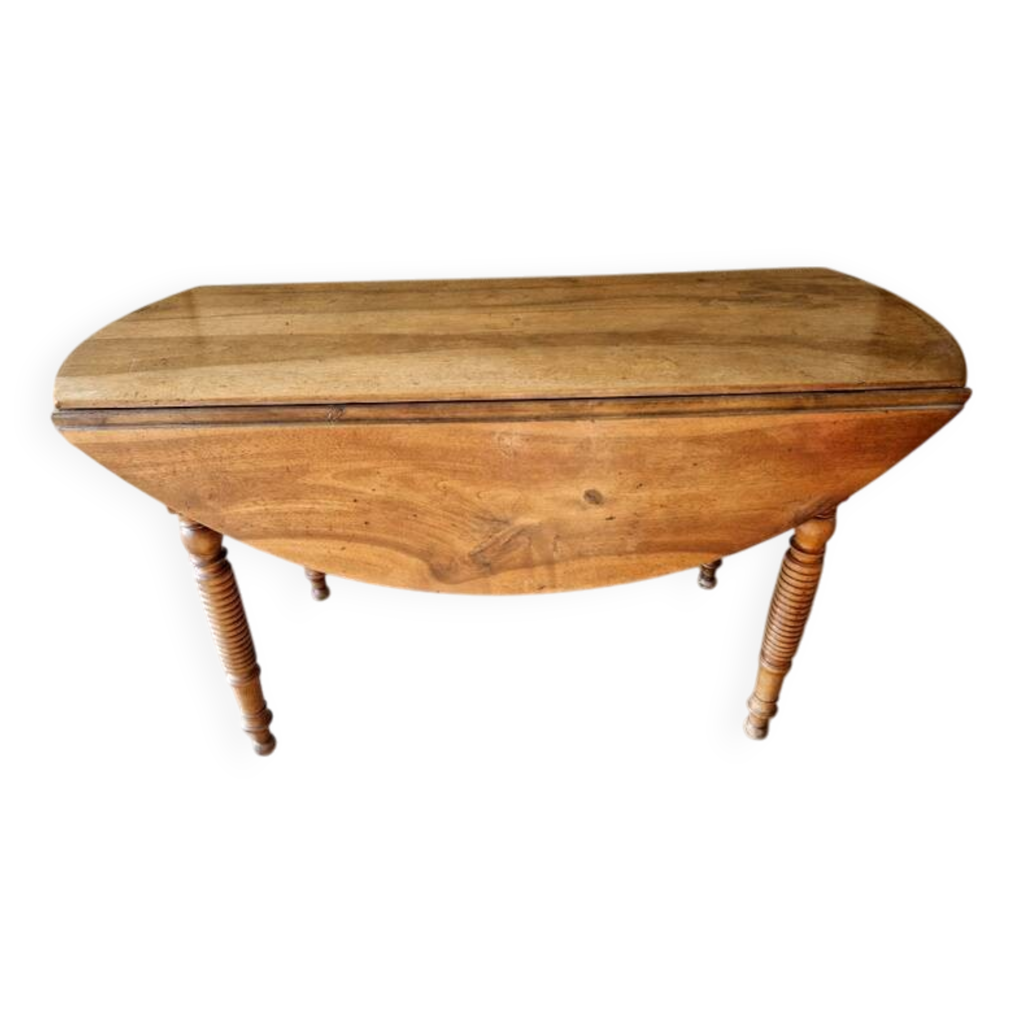 Table à volets - Epoque Louis Philippe, vers 1840 - En noyer mouluré | Selency