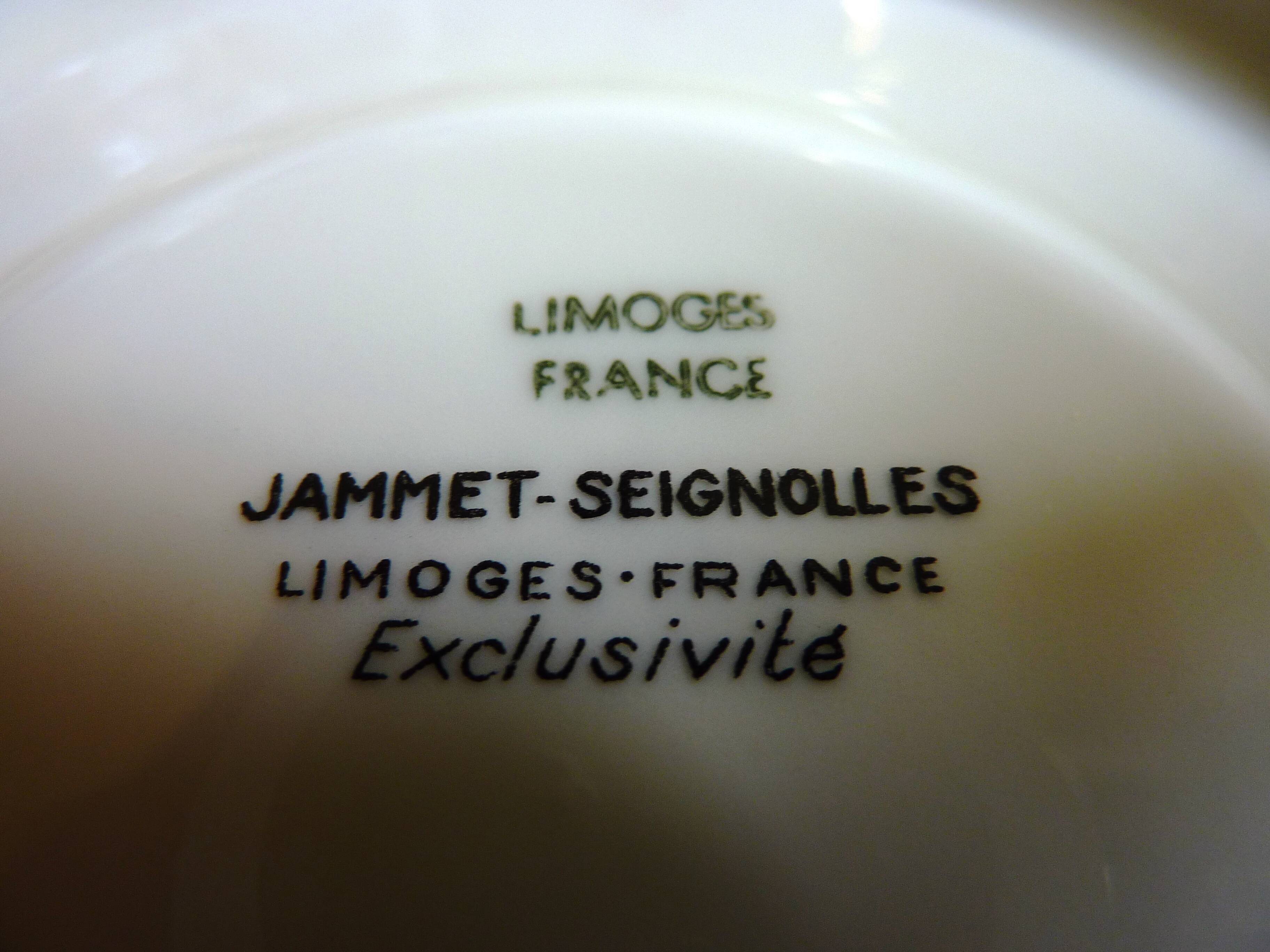 Service à café 15 pièces porcelaine de Limoges "Jammet-Seignolles ...