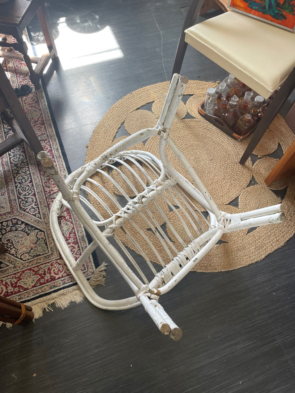 Fauteuil rotin blanc | Selency