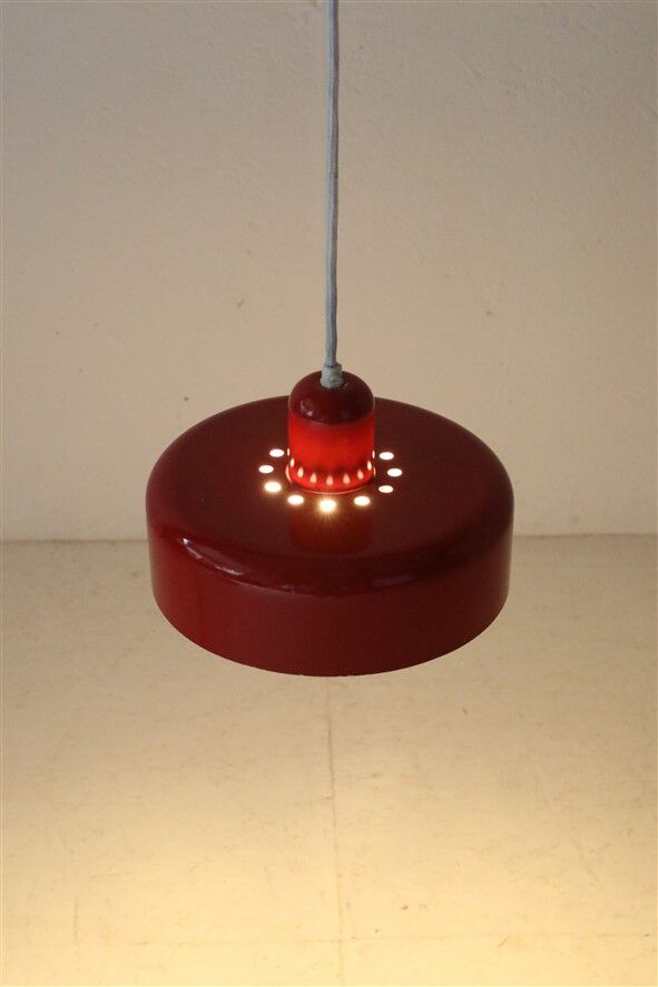 Red “Go-Go” pendant lamp by Dan Heersø for Vitrika / 1970s / Danish ...