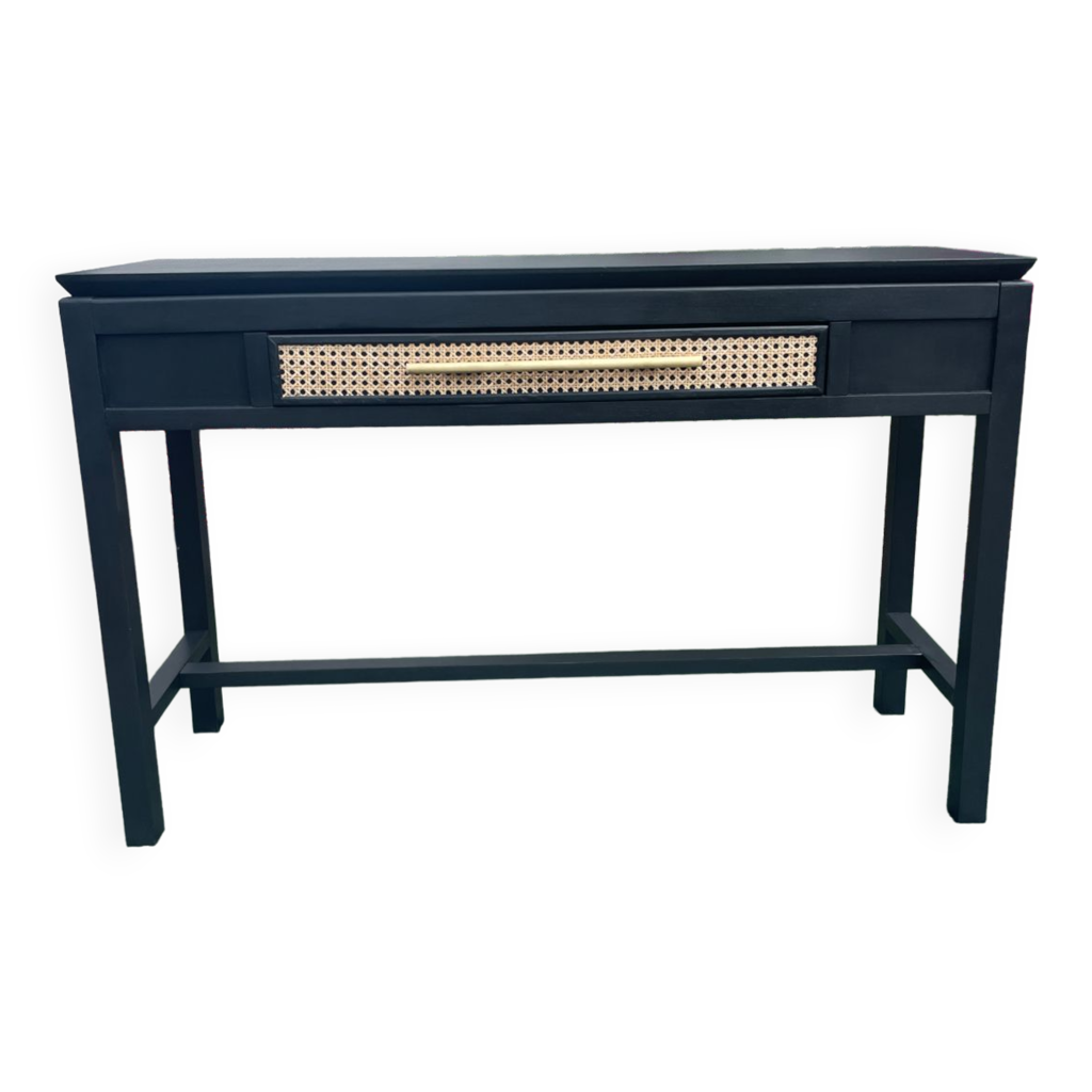 Console noir avec tiroir cannage | Selency