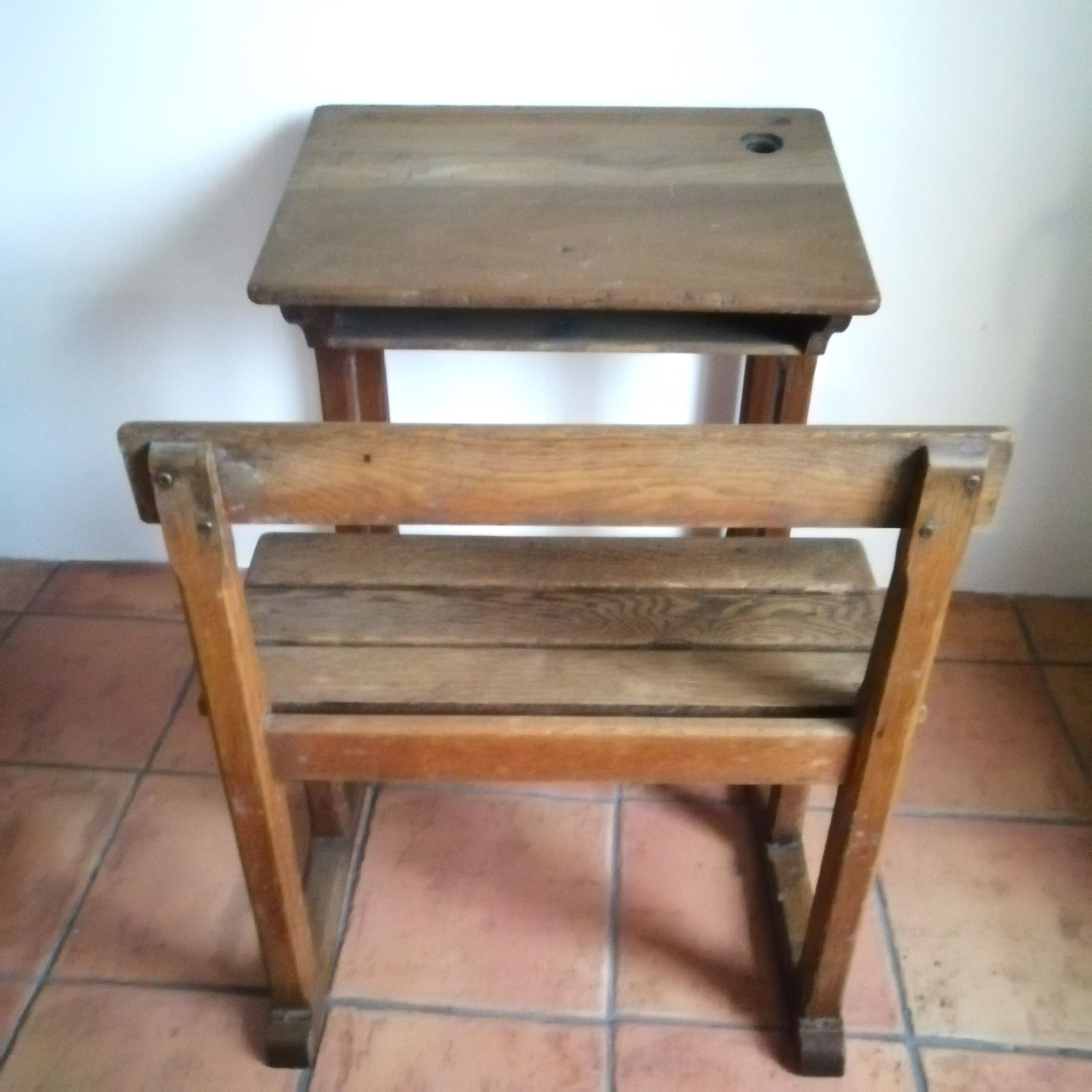 Pupitre Ecolier Ancien 1 Place