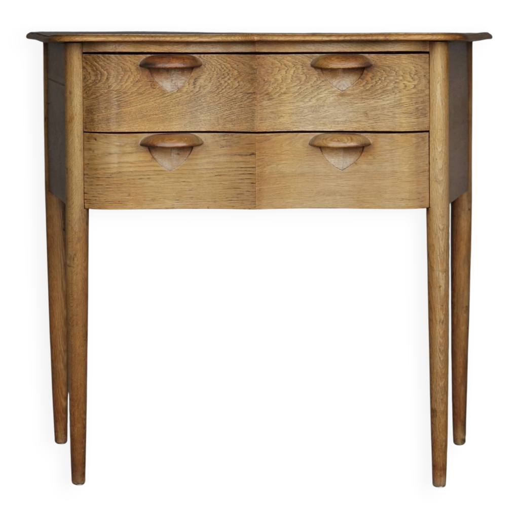 Console, table d'appoint en chêne de l'école d'Amsterdam, début du XXe siècle | Selency