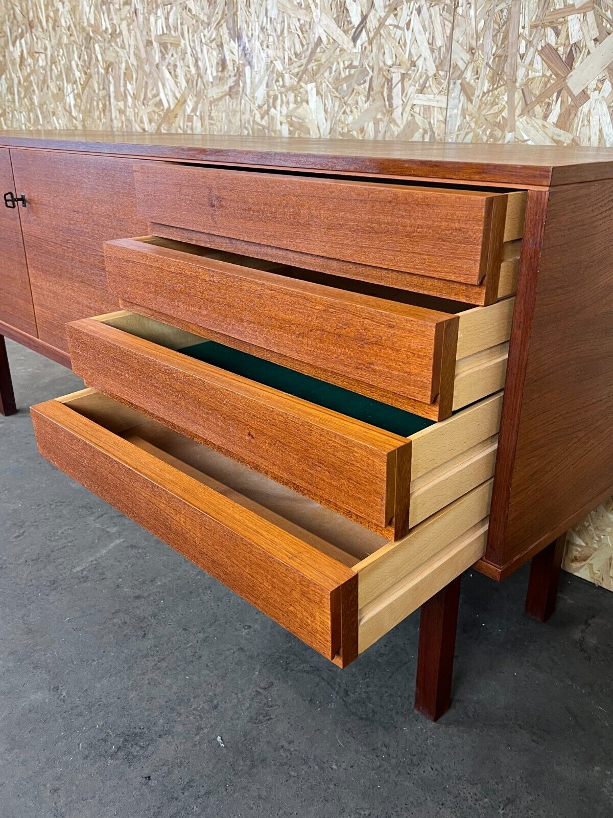 60s 70s teak sideboard Credenza cabinet Bartels Danish Modern Design ...