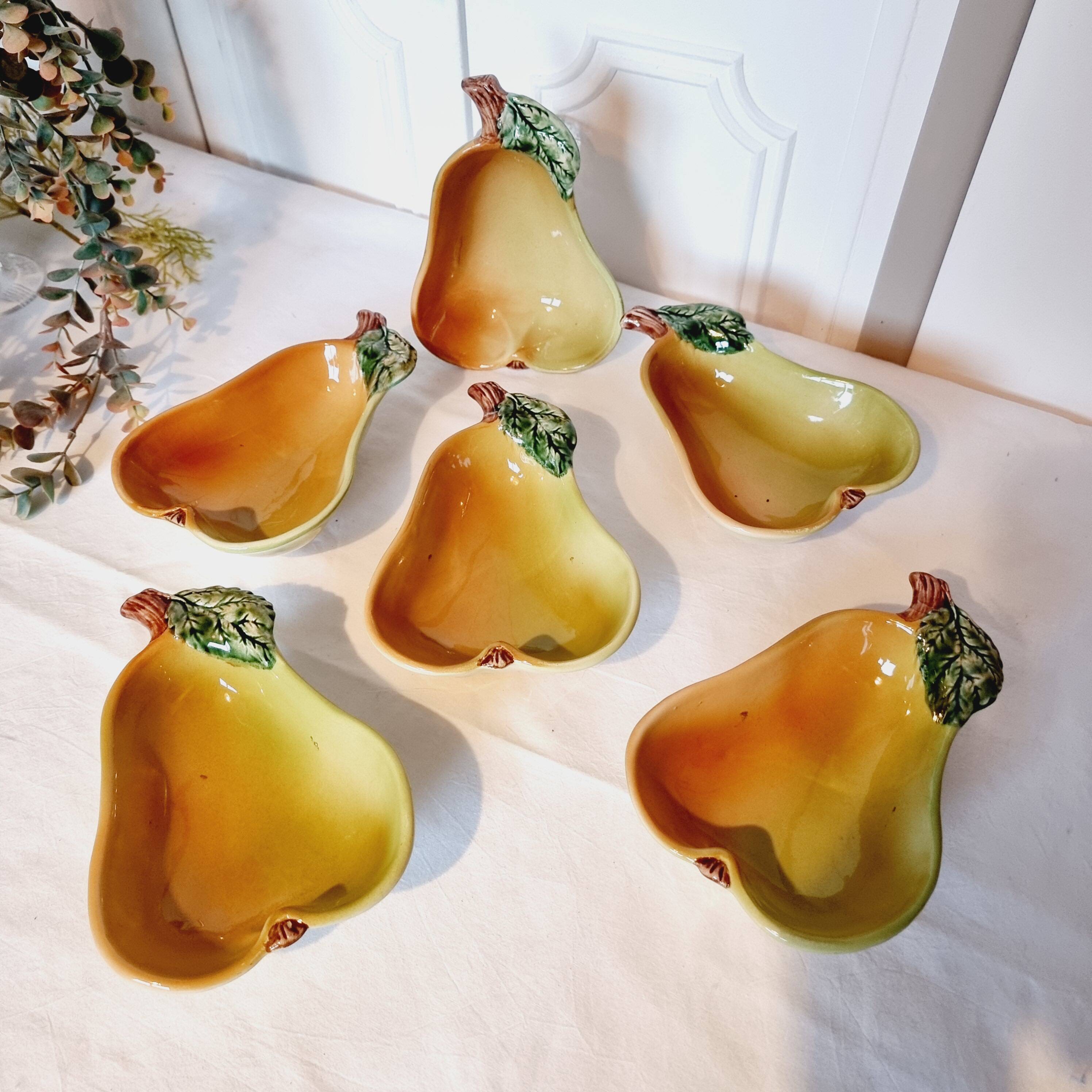 6 Bols forme poire en Céramique Barbotine | Selency