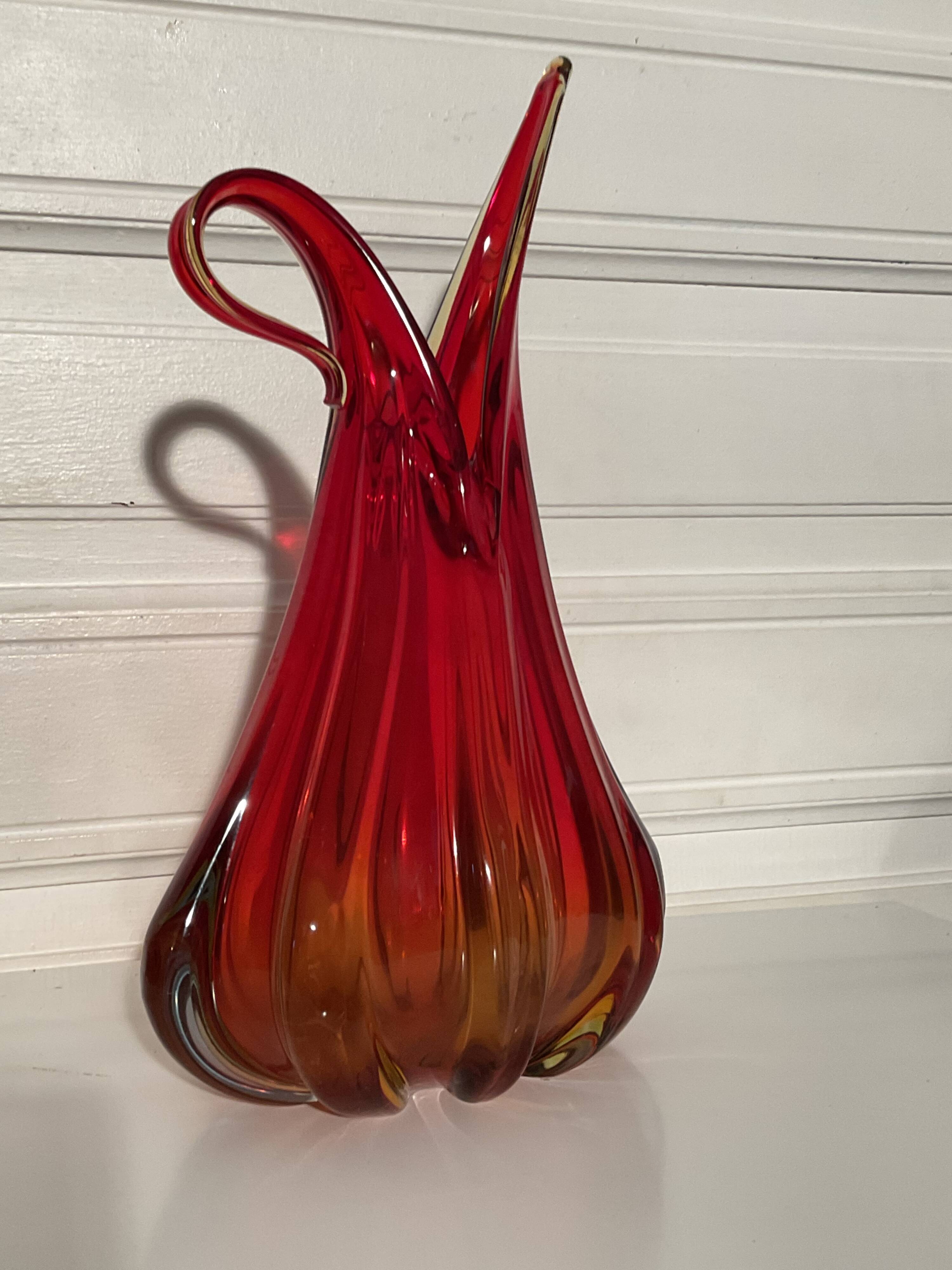 Grand Vase/Pichet 1960 en Verre de Murano de Barovier & Toso Italie ...