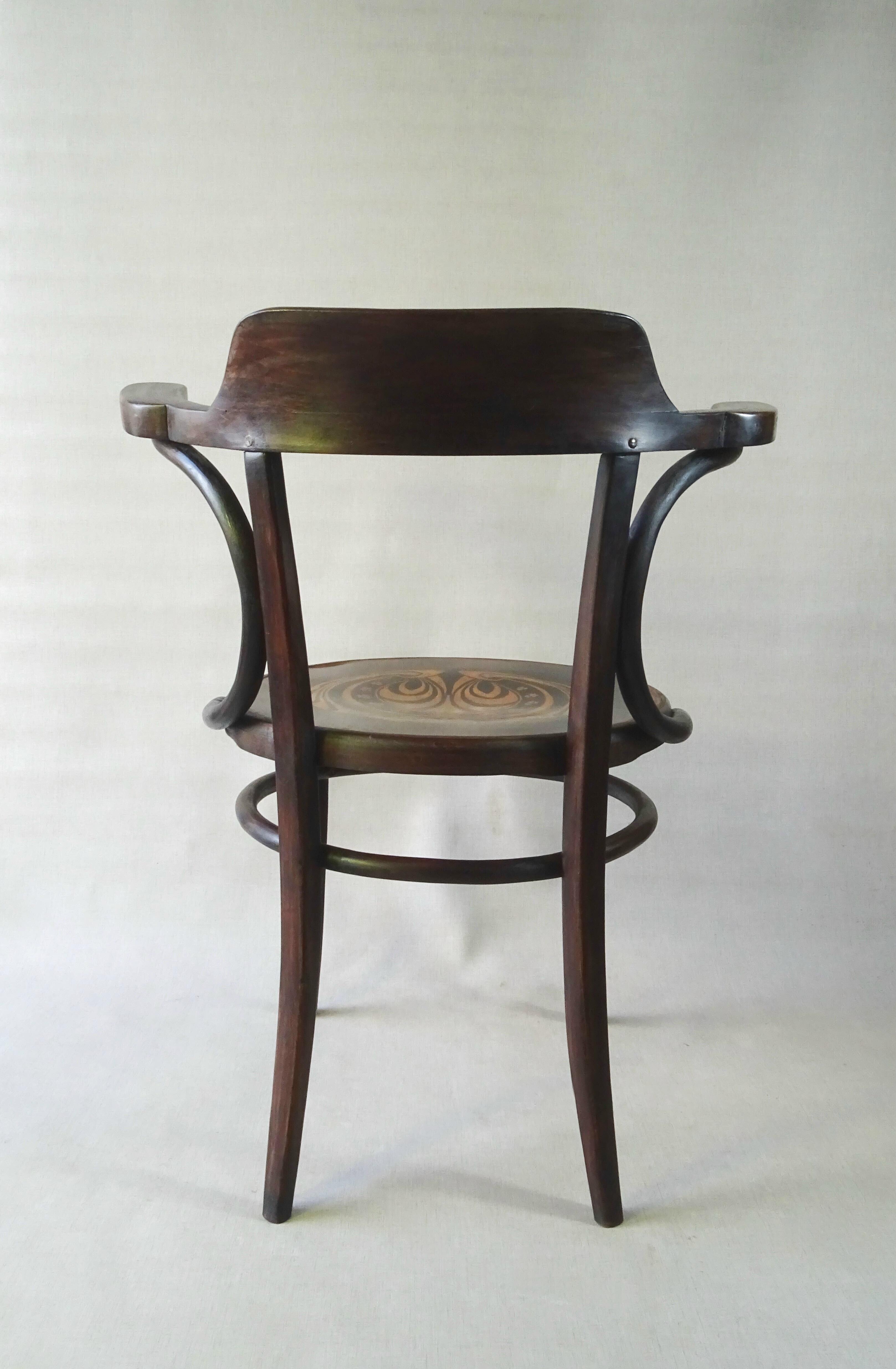 Fauteuil bistrot bois-courbé N°704 par KOHN , 1913 | Selency