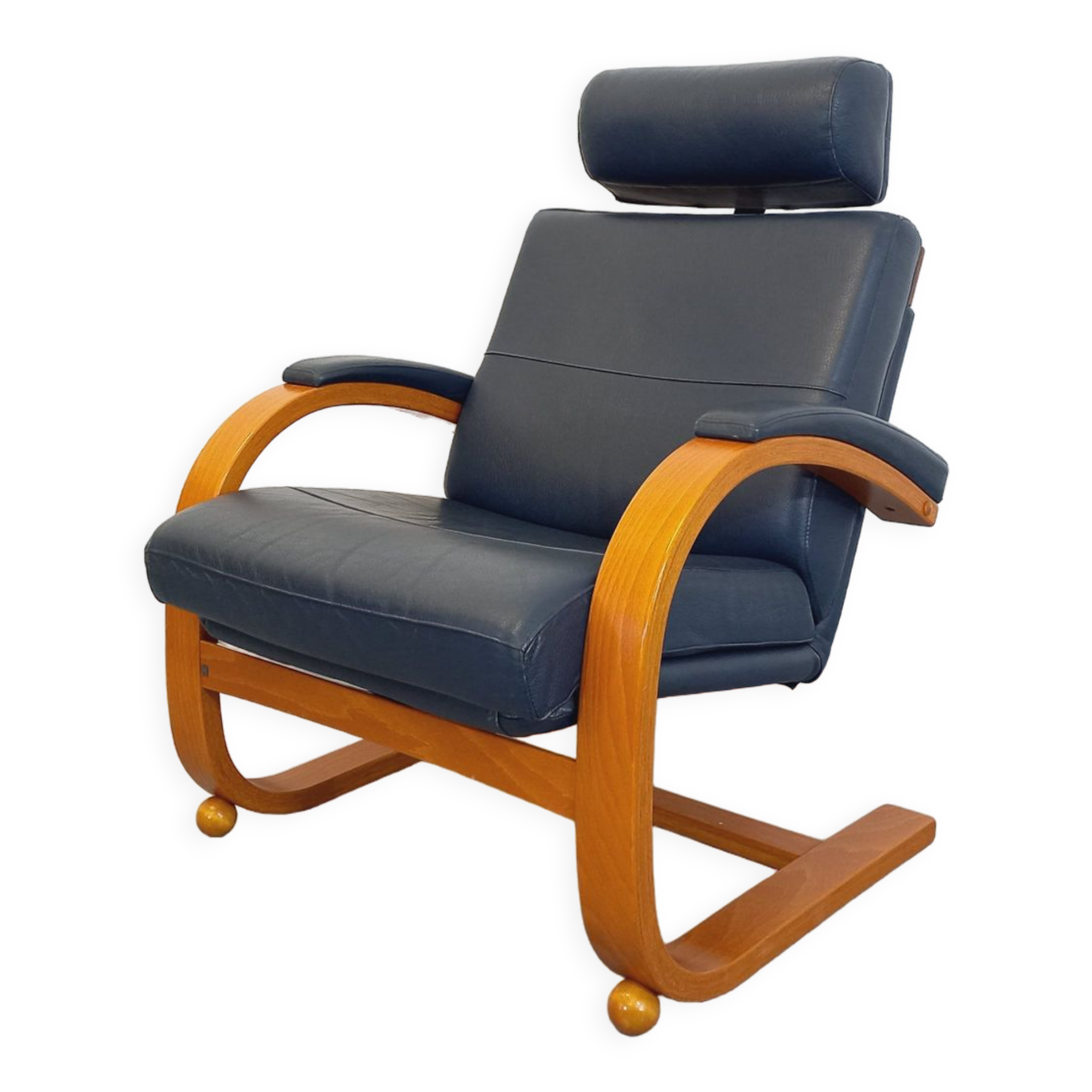 Fauteuil scandinave vintage inclinable de la marque suédoise Nelo Sweden des années 70 80, en ...