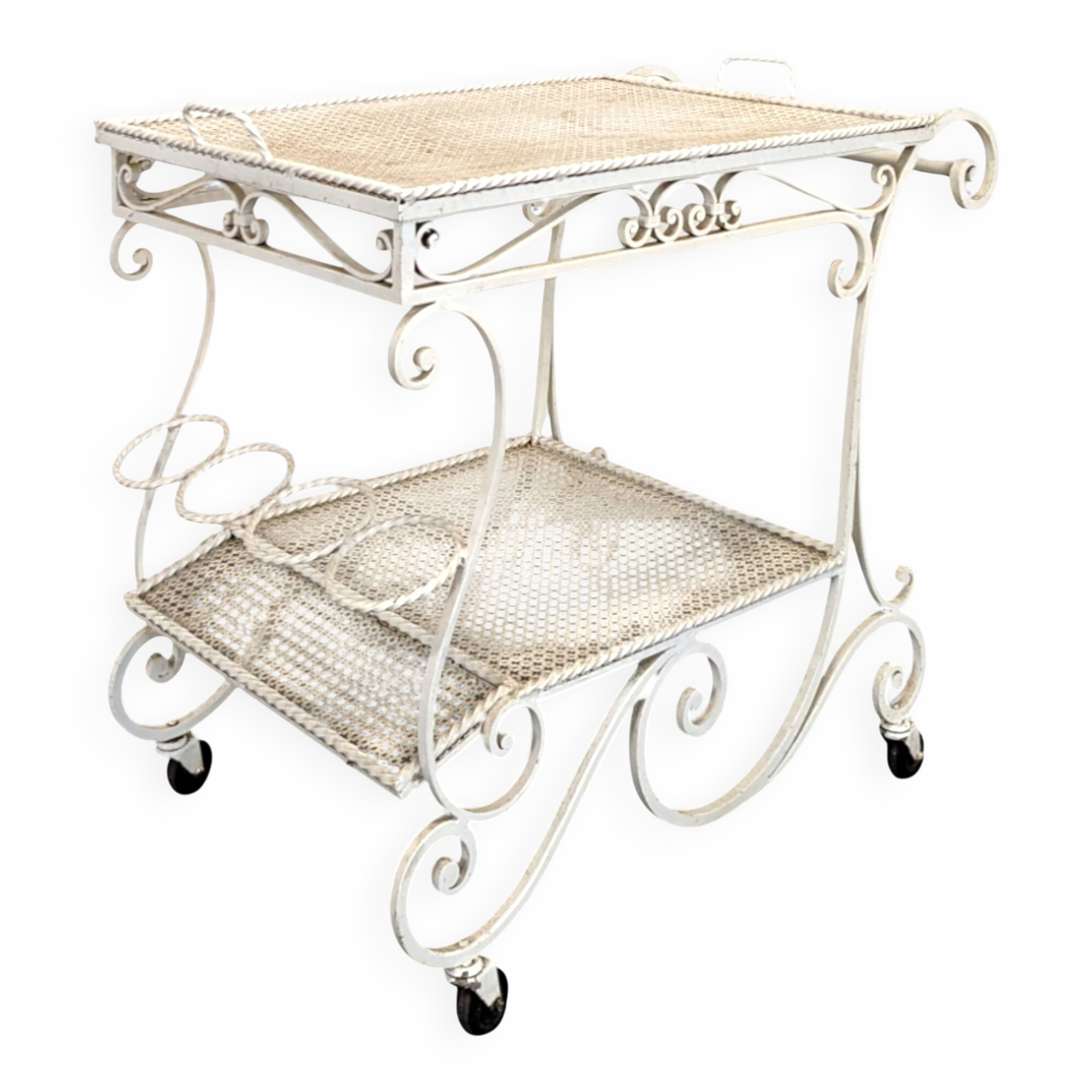 Desserte ou table roulante en fer forgé | Selency