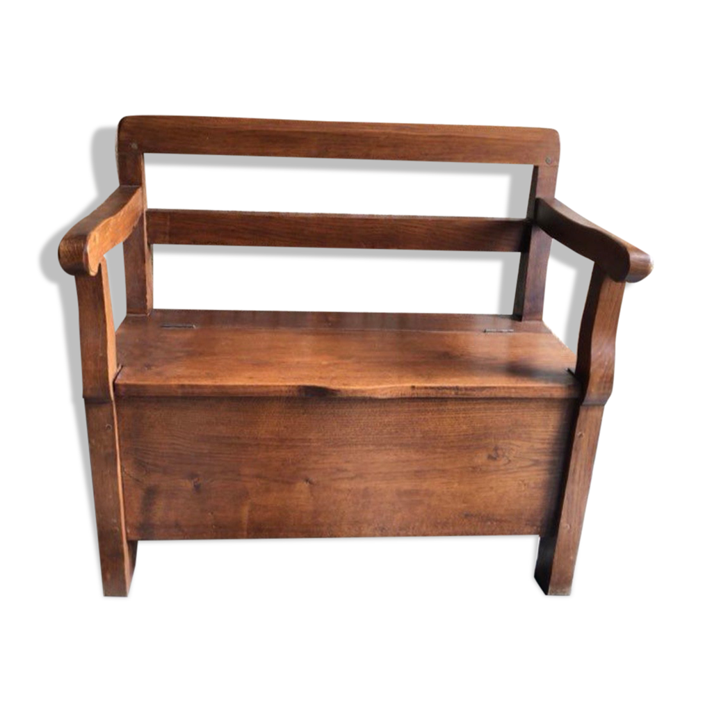 Banc/coffre ancien en bois | Selency