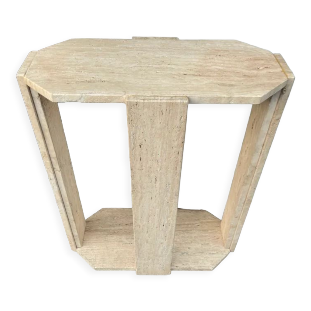 Console en travertin brutaliste vintage | Selency