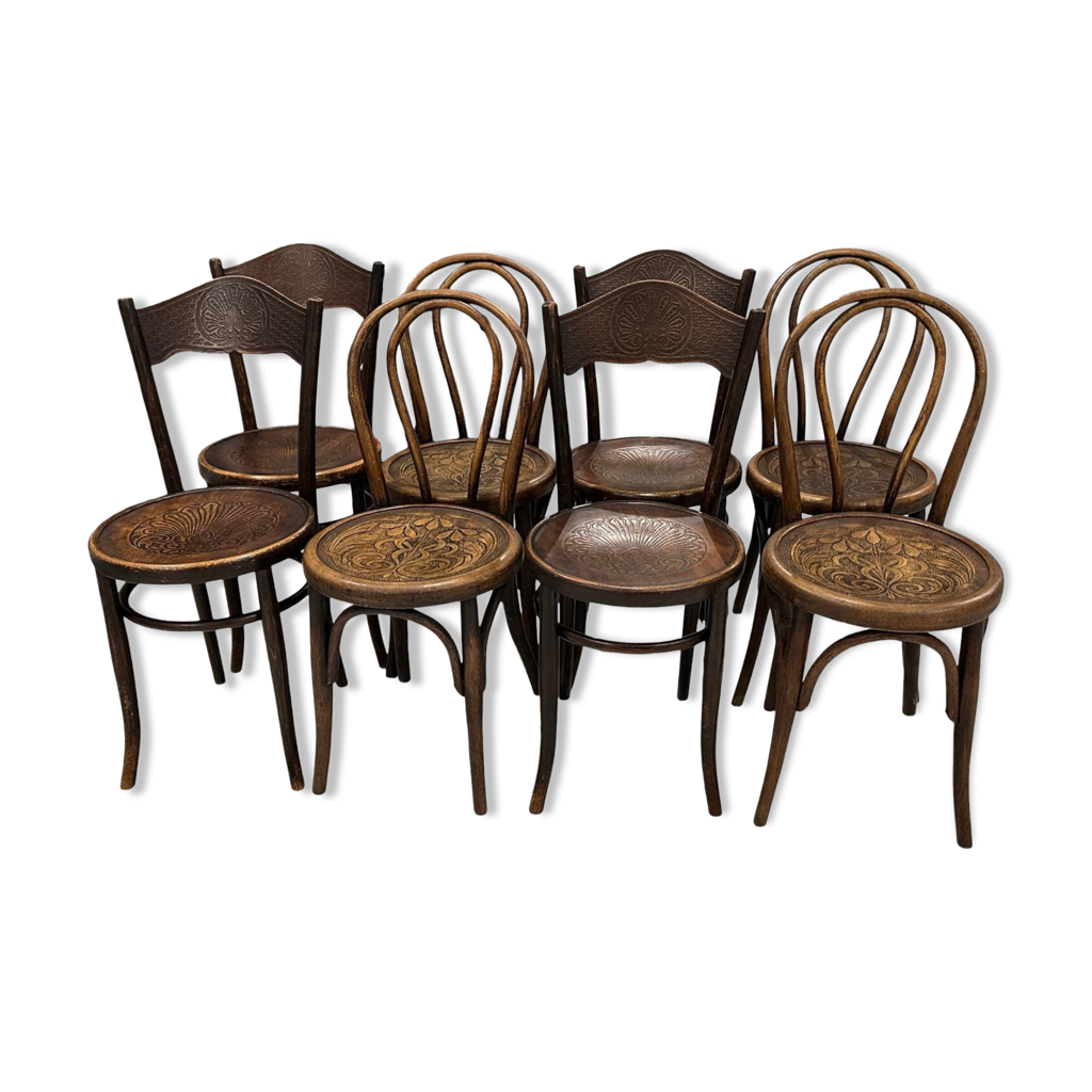 Suite de 8 chaises de bistrot Mundus Austria années 1910 | Selency