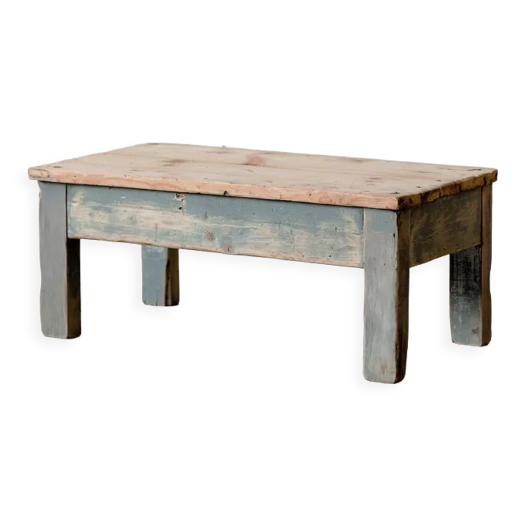 Table basse industrielle bois brut | Selency