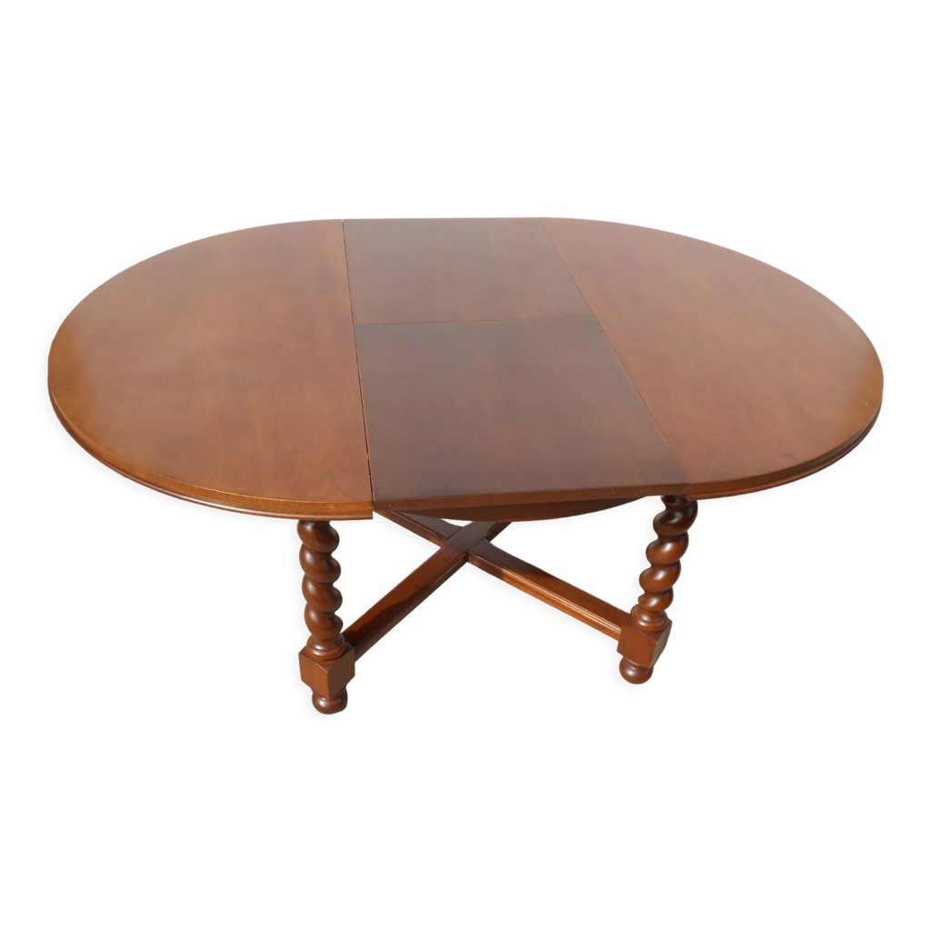 Table ronde, rallonge intégrée | Selency