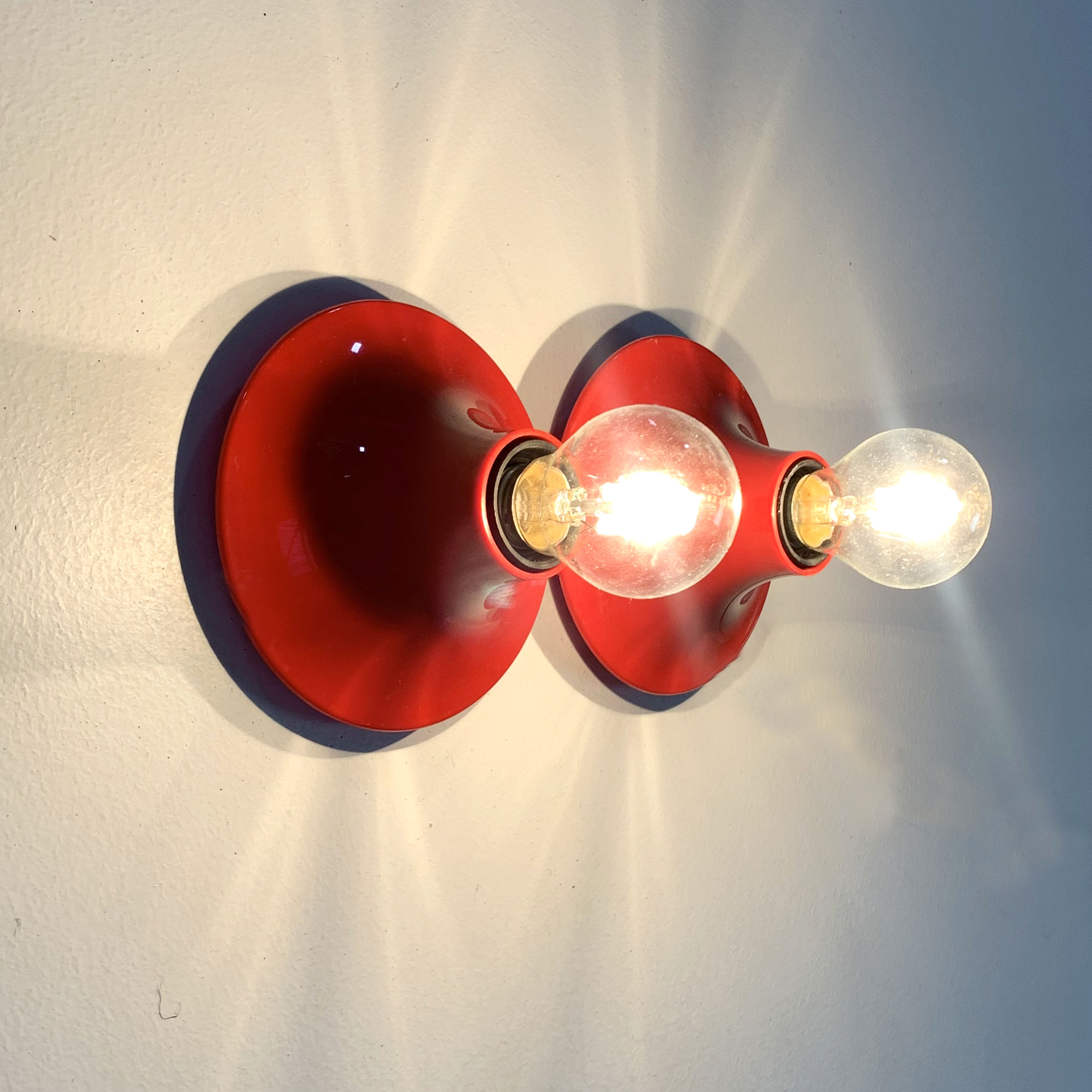 Red Teti Wall Lamp By Vico Magistretti For Artemide 1960 Selency