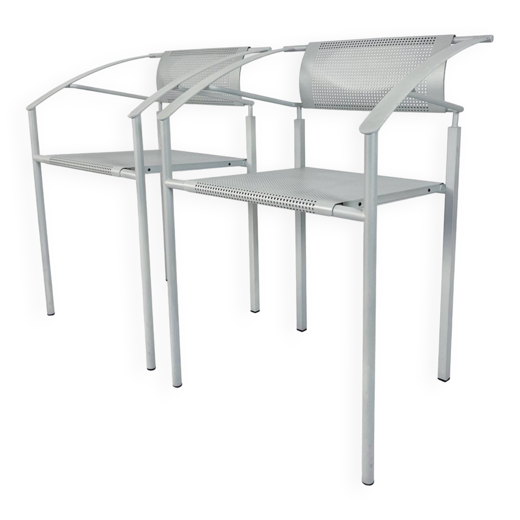 Fauteuils vintage en métal 'Carrè VI' par Fly Line Italie années 1990 ...