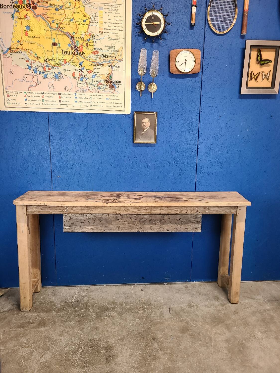 Old workbench, bar counter, high table, console | Selency