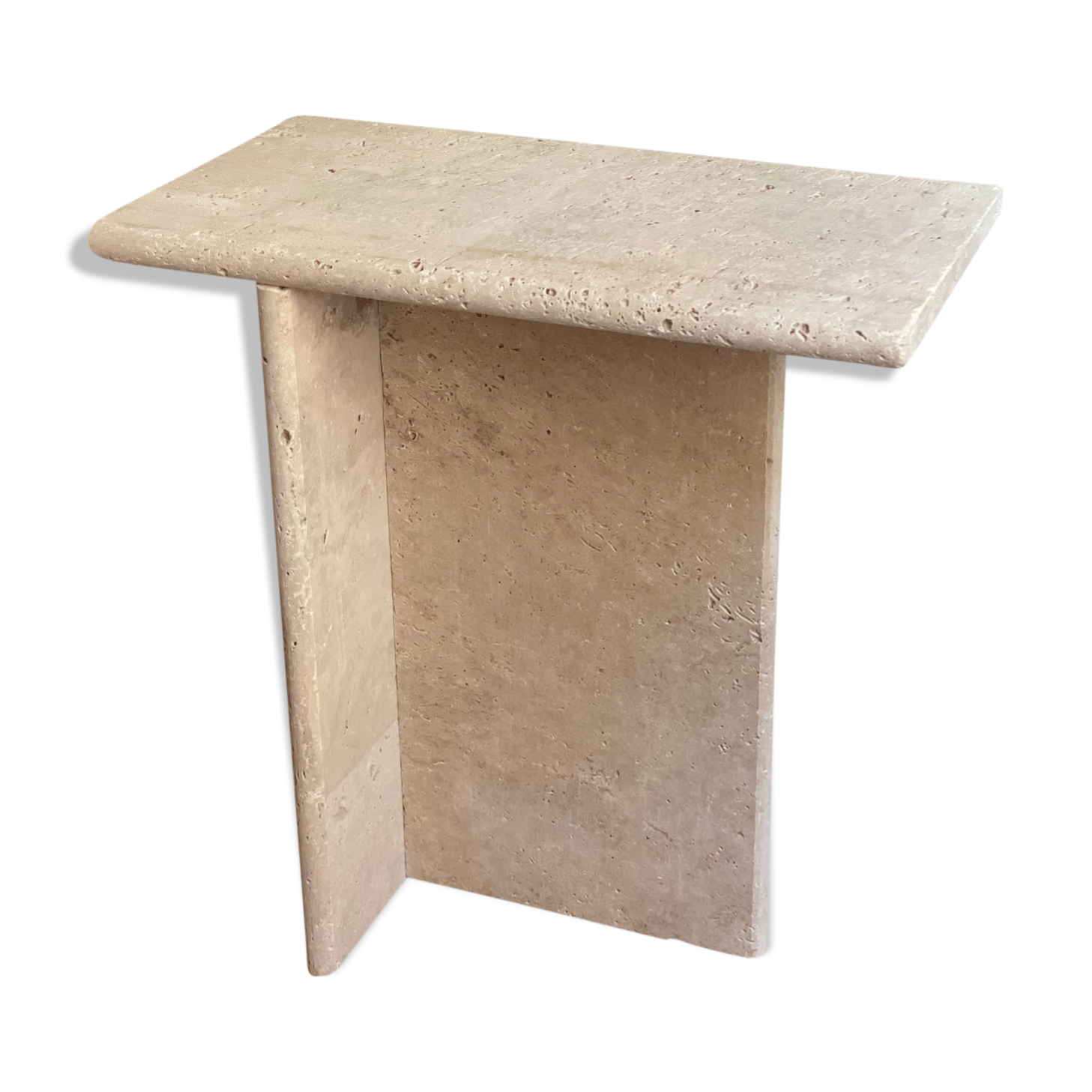 Table d’appoint en pierre de travertin | Selency