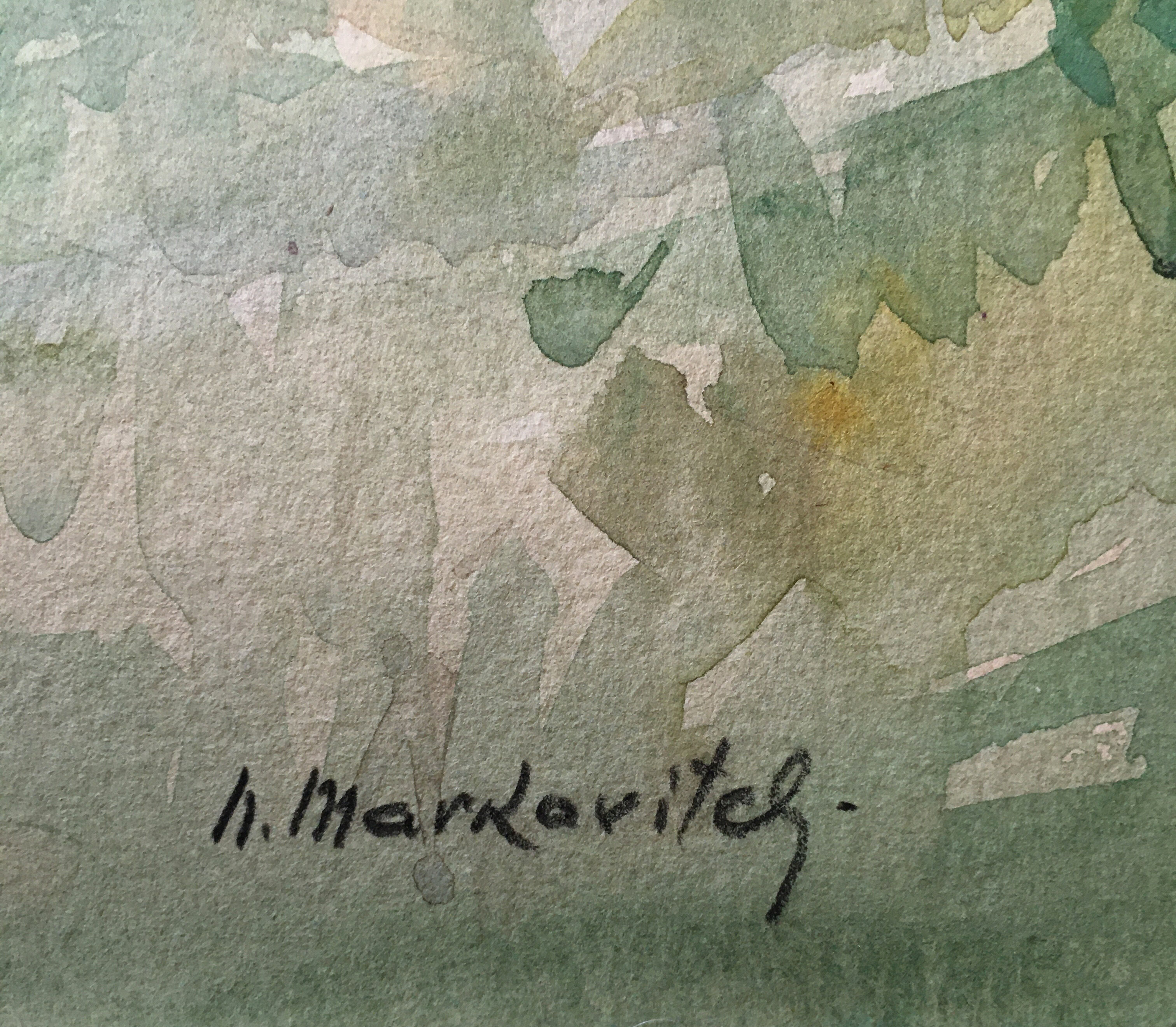 Tableau aquarelle paysage par Nicolas Markovitch (1894-1964) | Selency