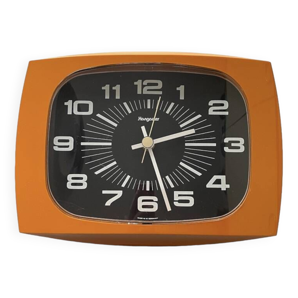 Orange Hangarter Space Age 70s Clock | Selency