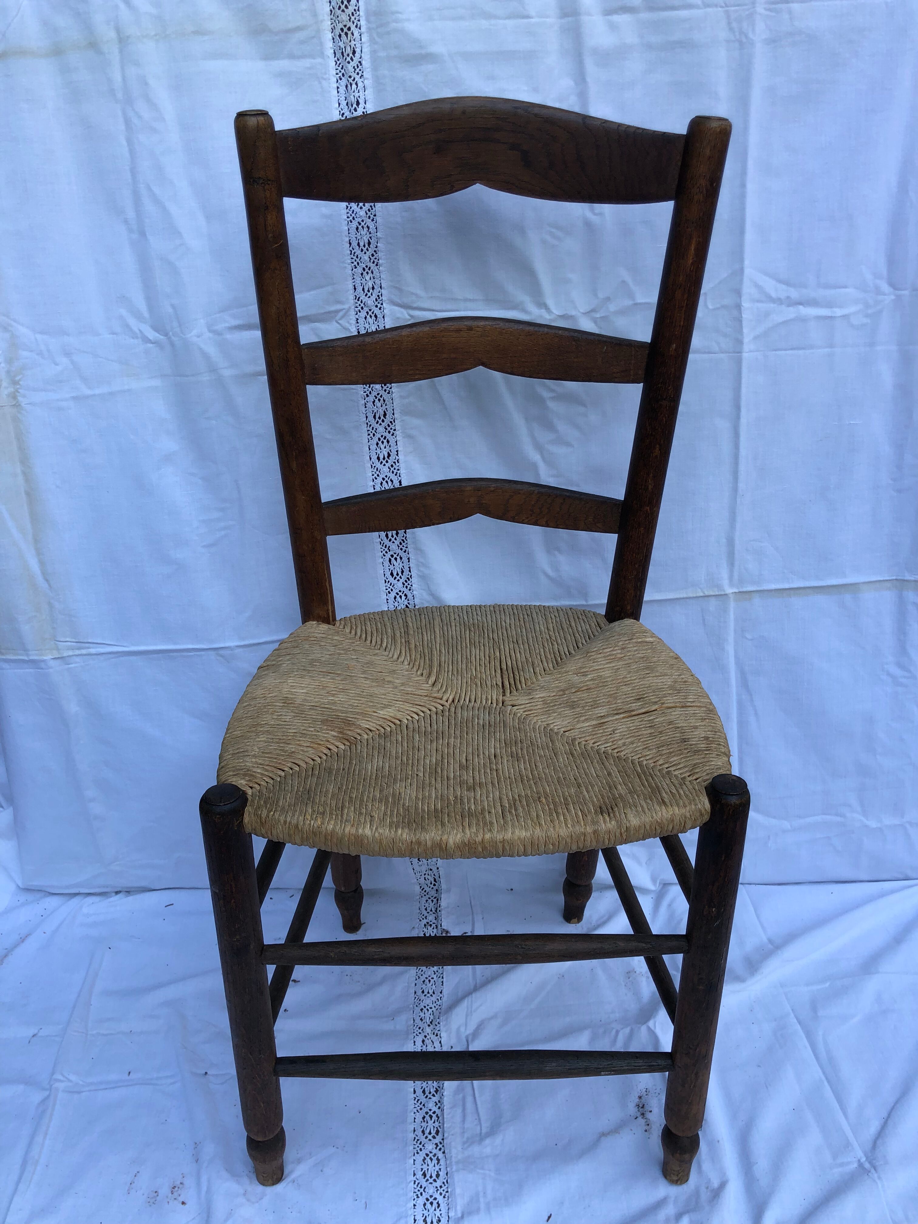 Chaise paillée rustique | Selency