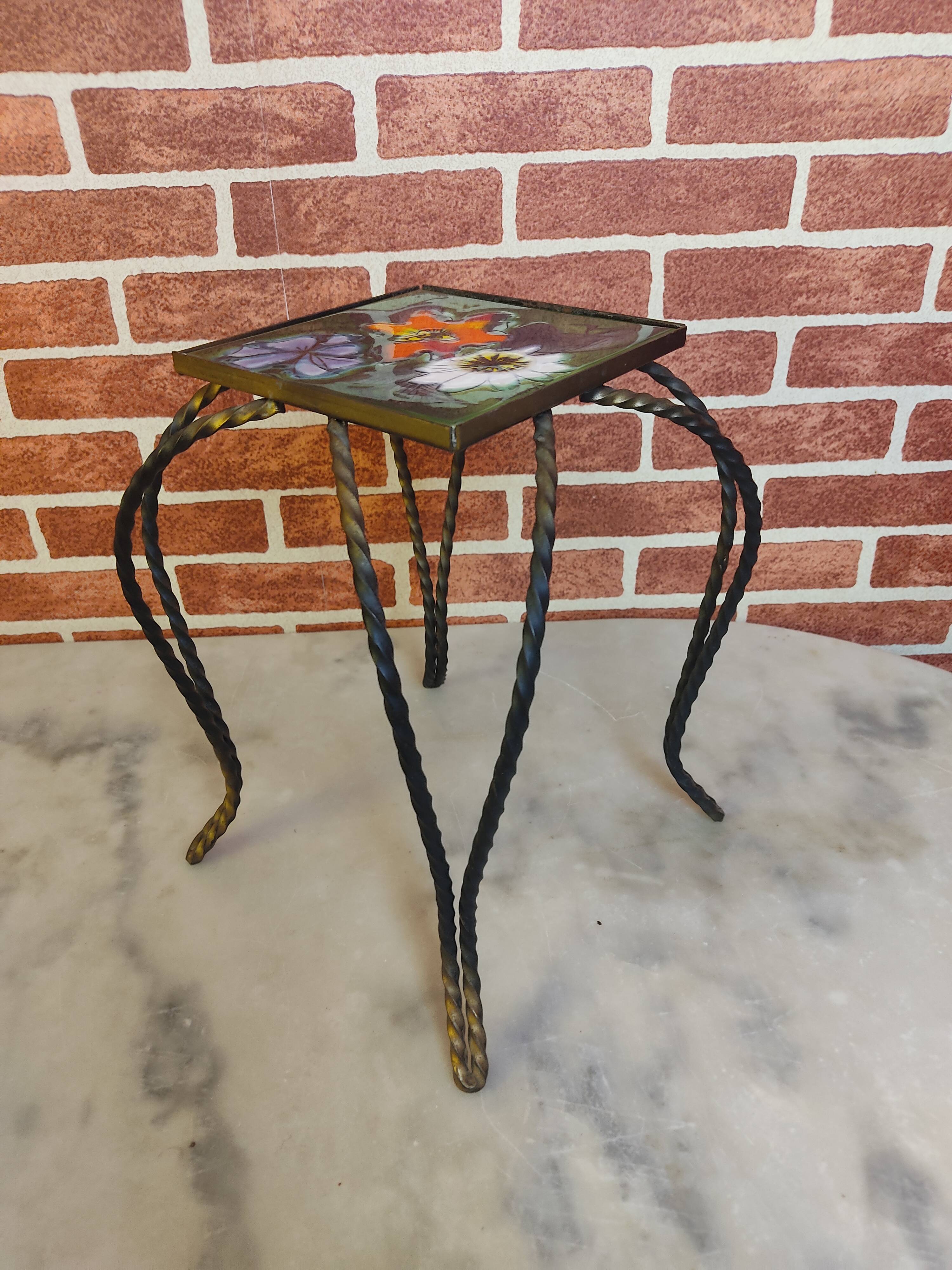 Sellette en fer forgé décor Vallauris | Selency
