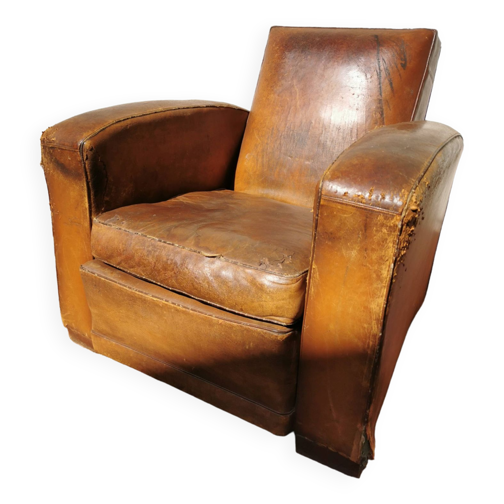 Fauteuil Club Cuir Ancien