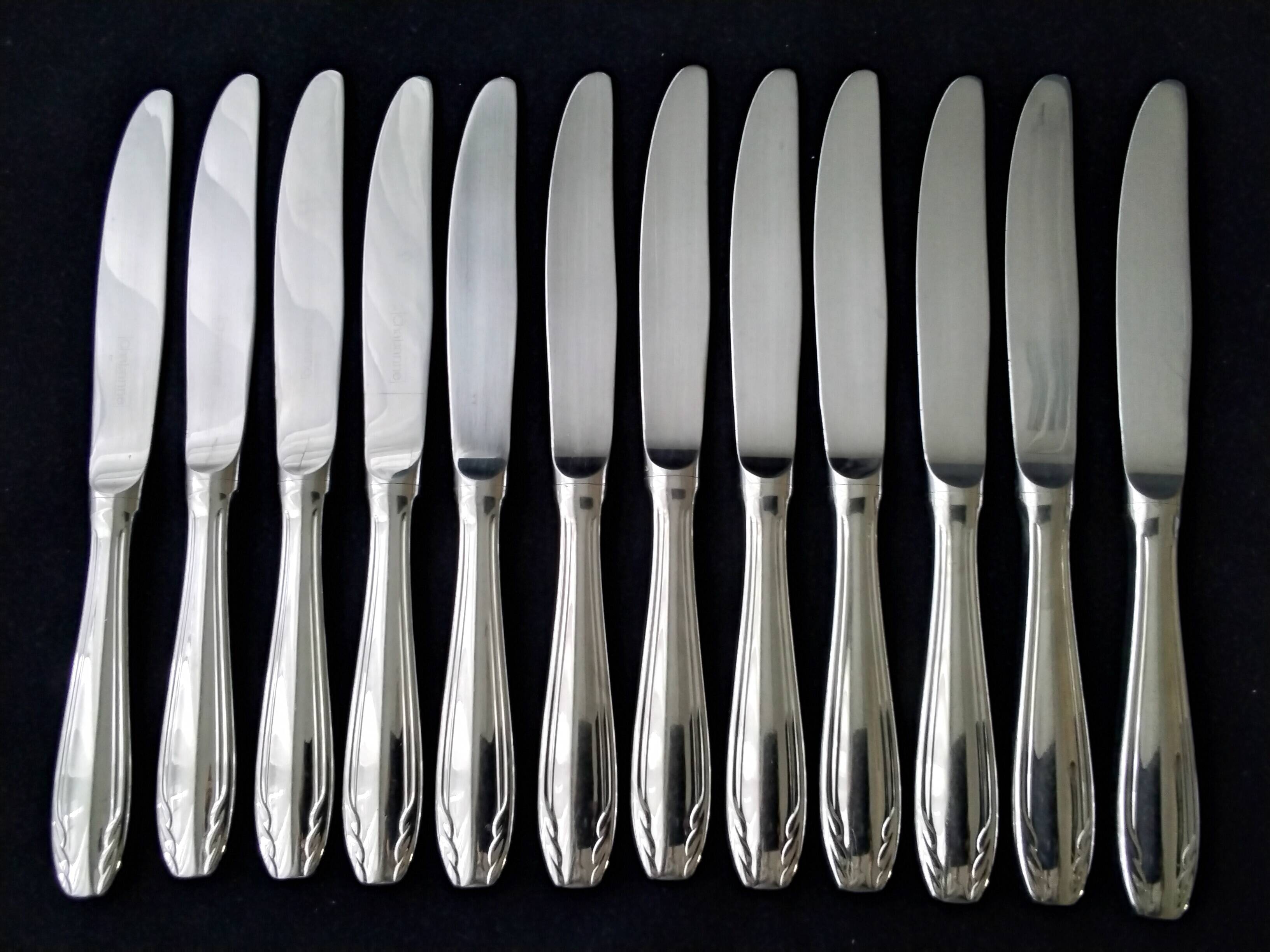 Coffret de 12 couteaux de table monocoque Chabanne Modèle Floréal | Selency