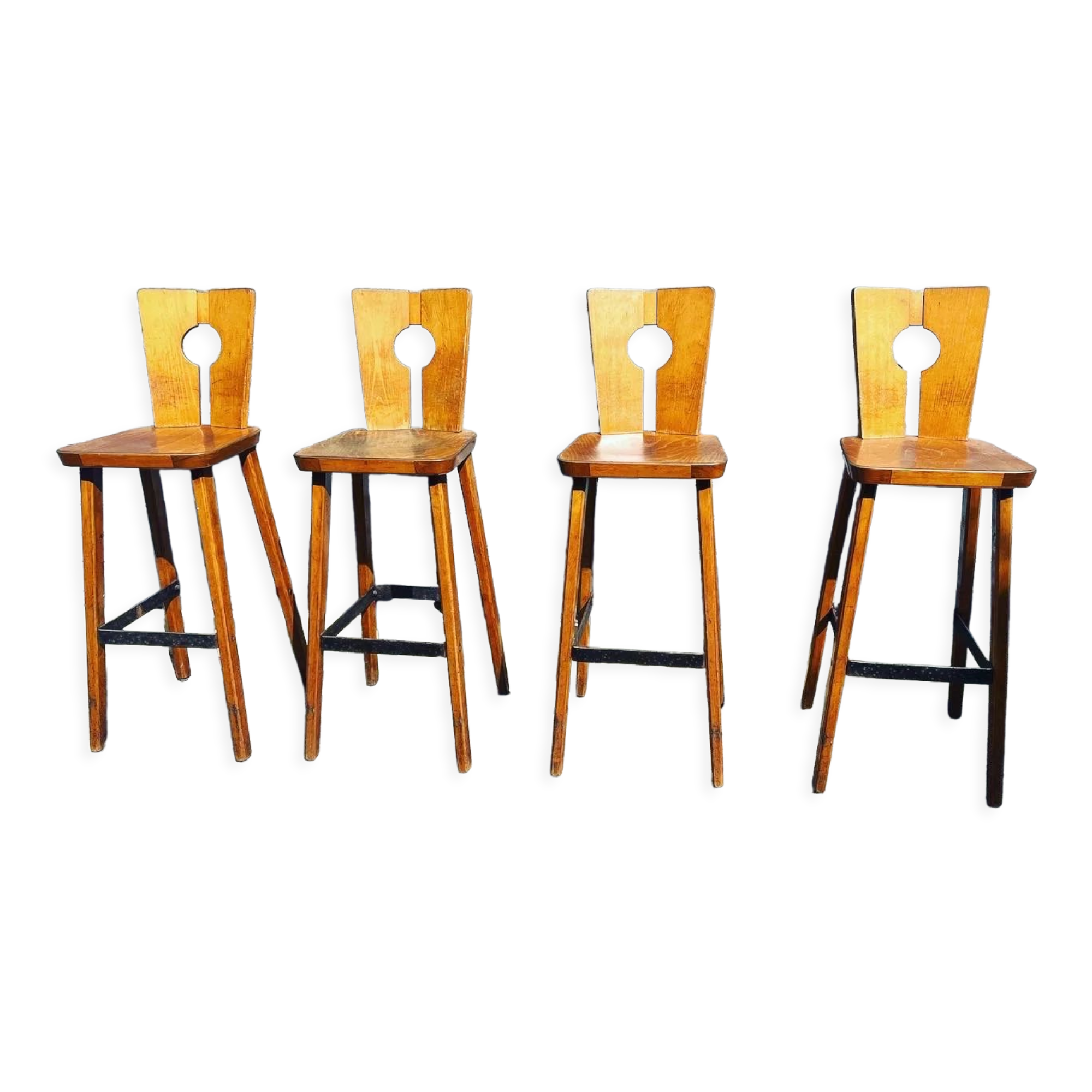 Ensemble de tabourets de bar de style brutaliste | Selency