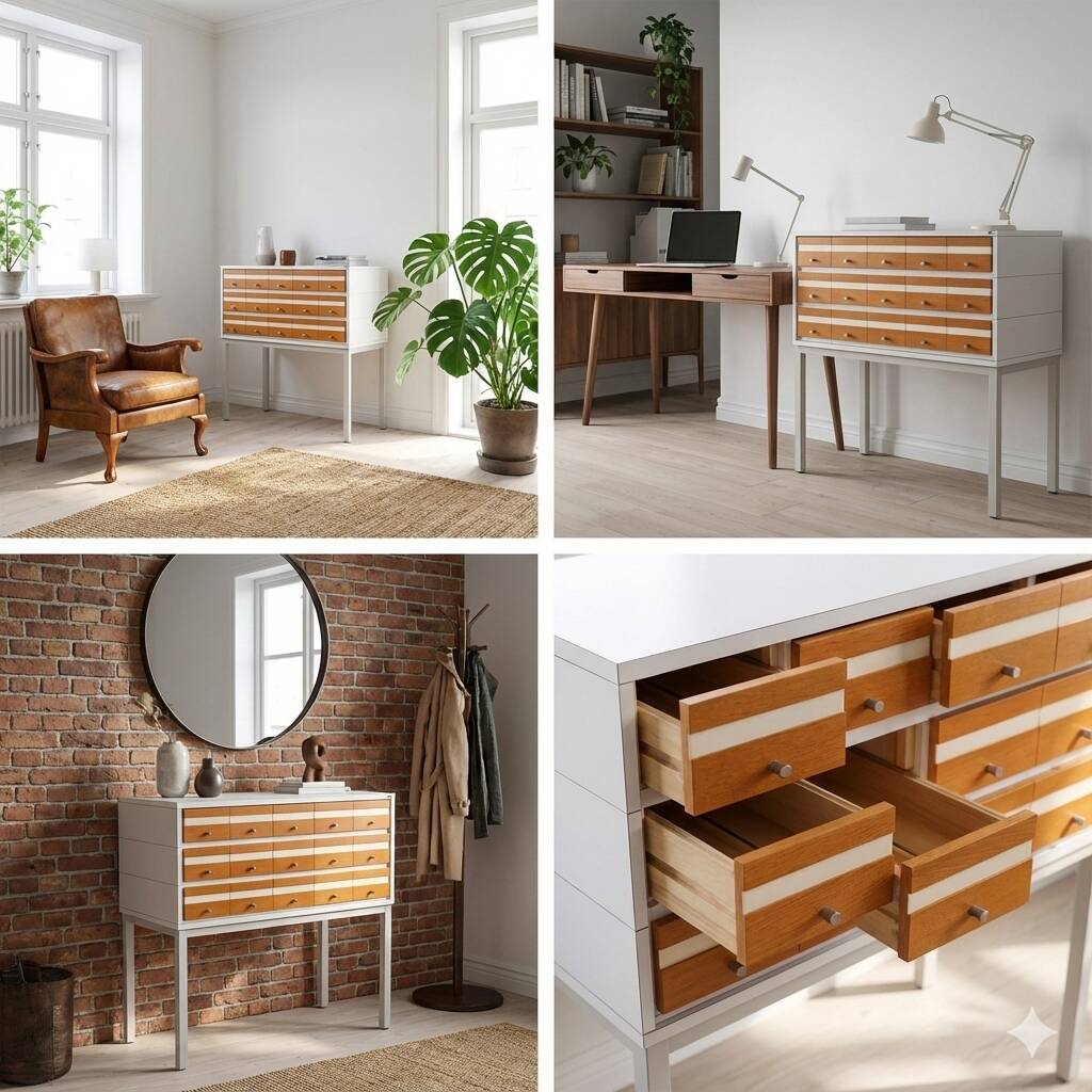 Rare Meuble de Métier / Cartonnier Borgeaud Vintage (Années 60) - Bois ...