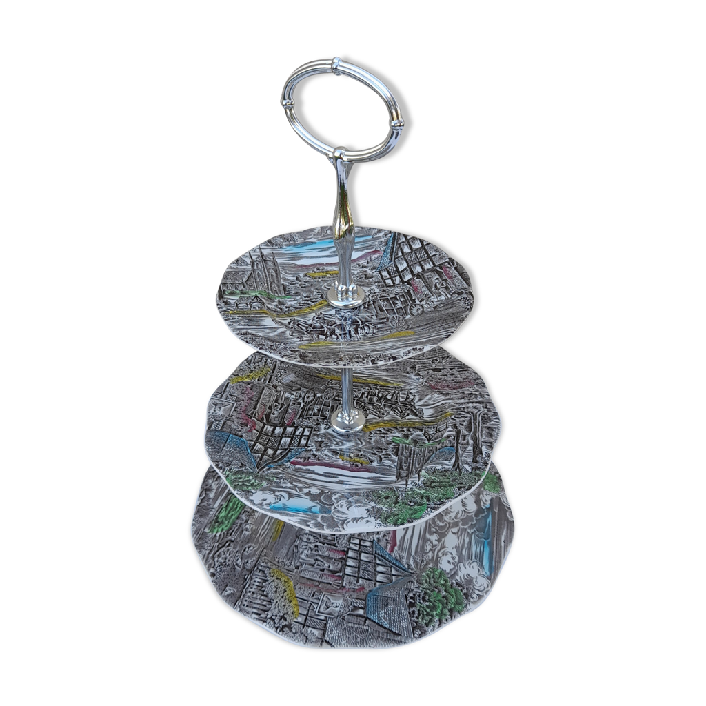 Serviteur 3 plateaux Furnival Staffordshire Dickens Coaching days H 37 ...