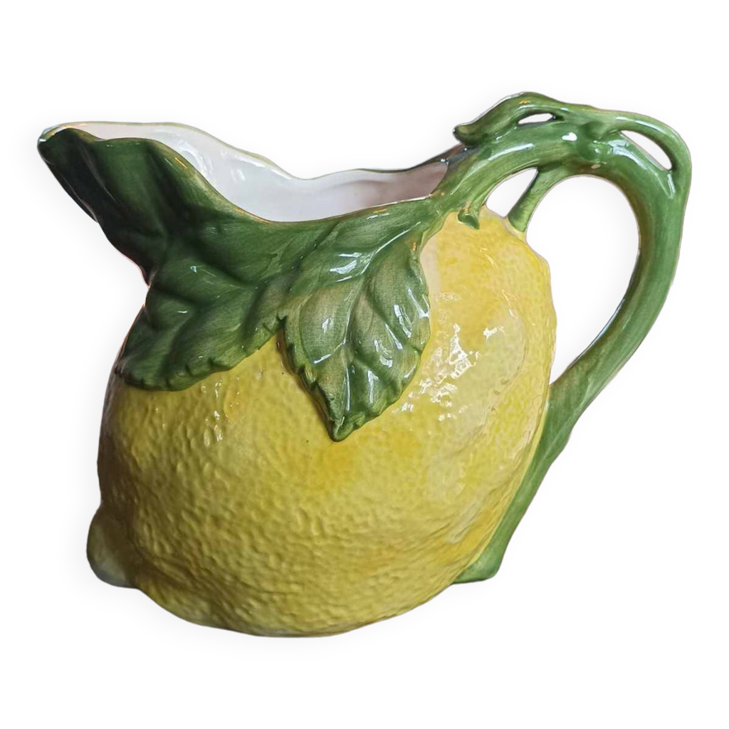Pichet citron en barbotine - Italie | Selency