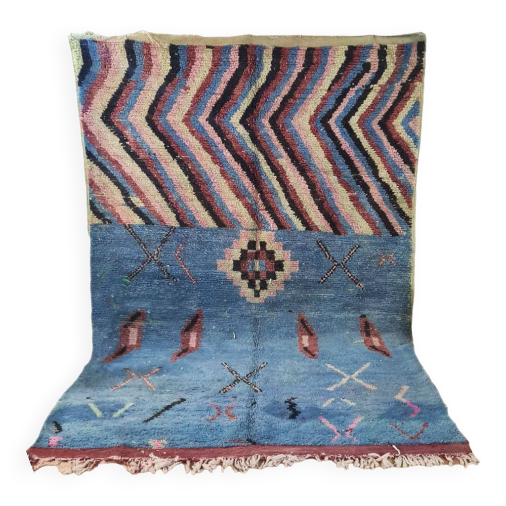 Tapis berbère bohemian en laine fait main 250 X 150 CM | Selency