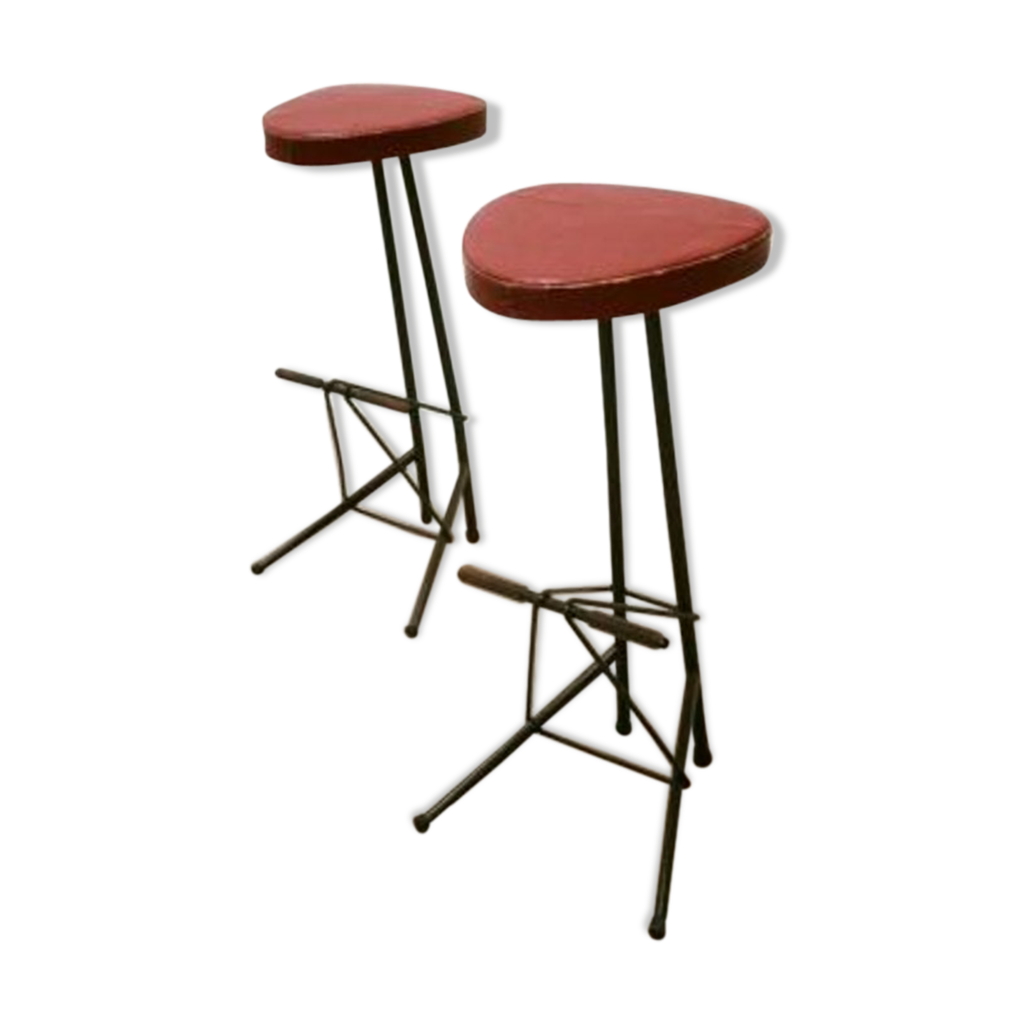 Set de 2 tabourets de bar par Willy Van Der Meeren 1956 | Selency
