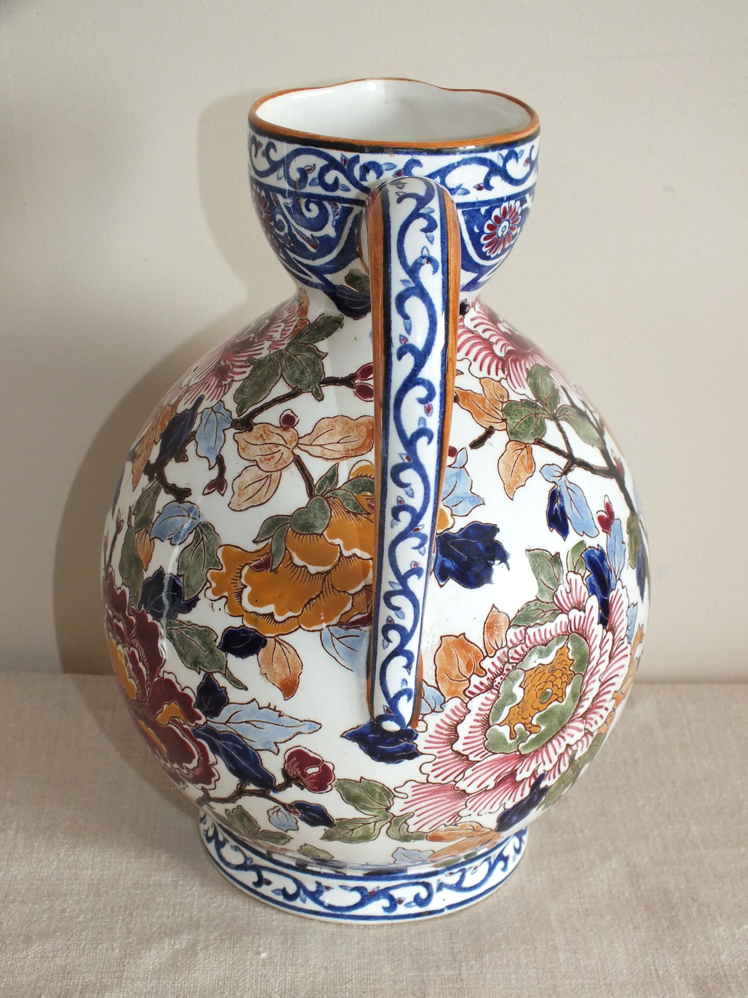 Grand Pichet Gien modèle Pivoines | Selency