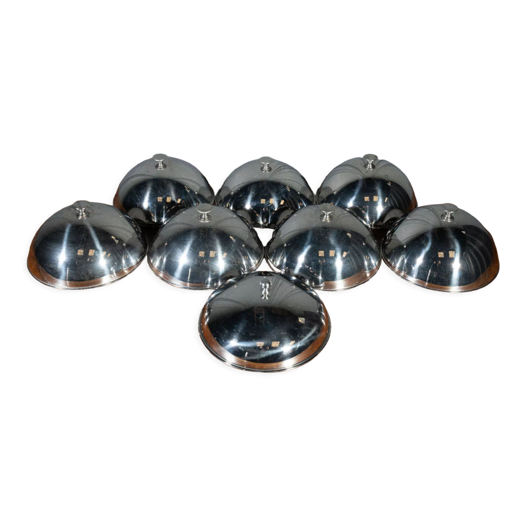 Suite de 8 cloches en inox service de table XXe | Selency
